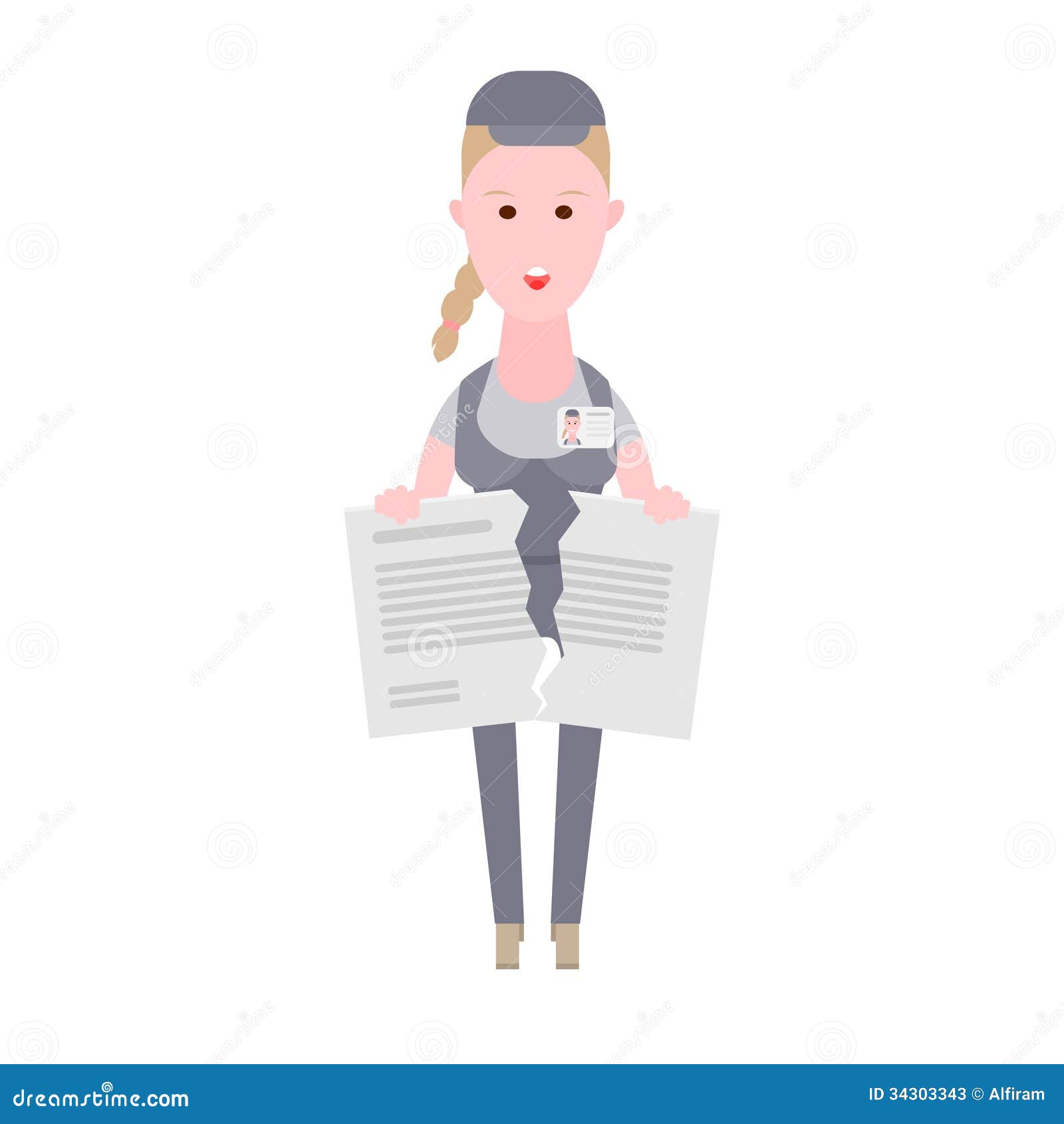 Courier Girl Terminate the Contract Stock Vector - Illustration of ...
