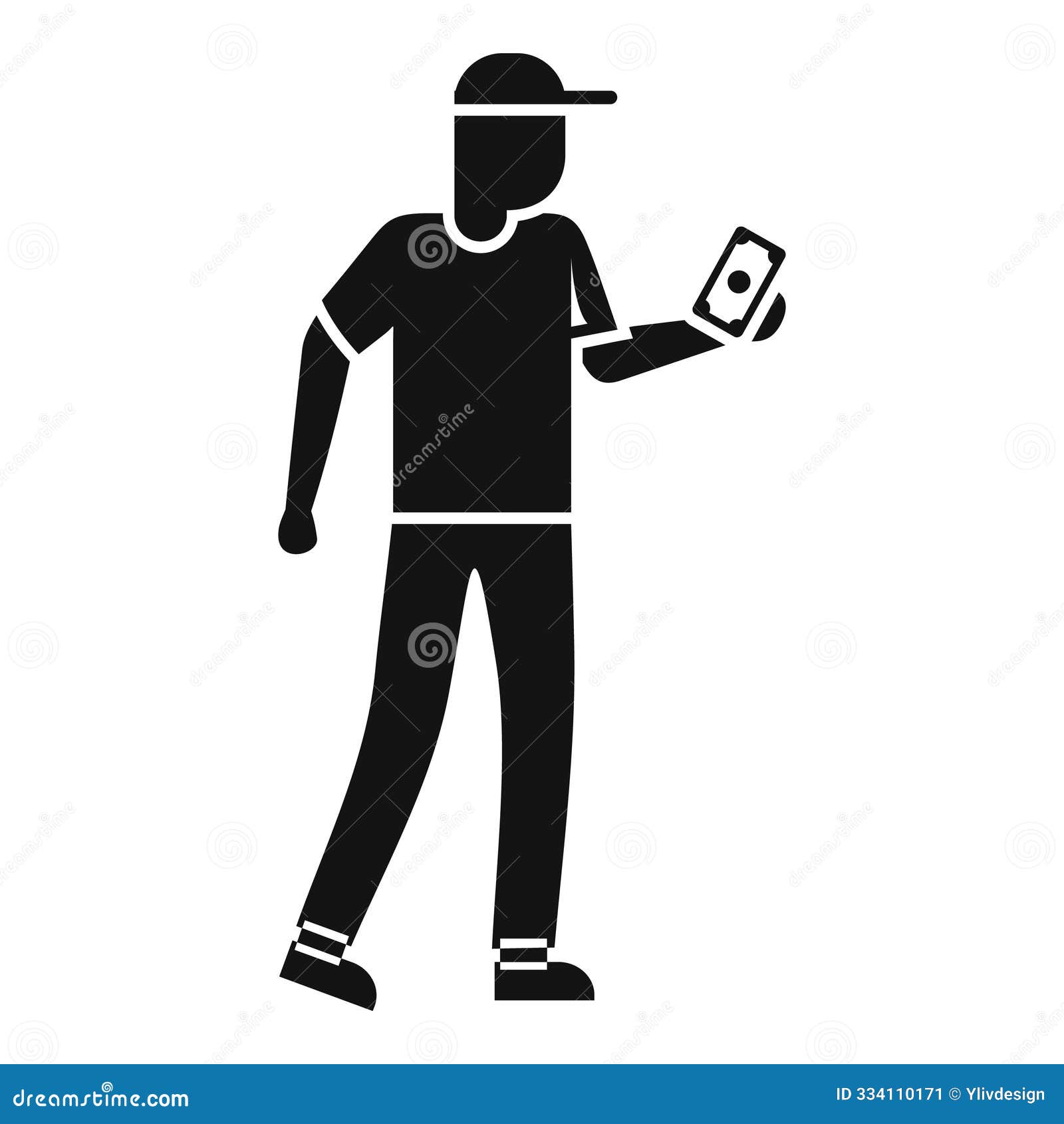 Courier Holding Banknote Making Money Delivery Service Icon Stock ...