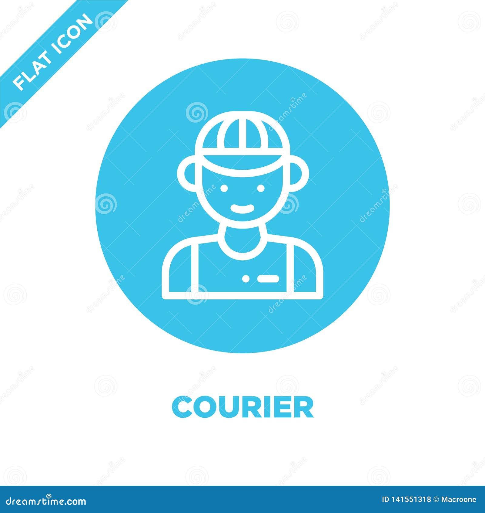 Courier Icon Vector. Thin Line Courier Outline Icon Vector Illustration ...