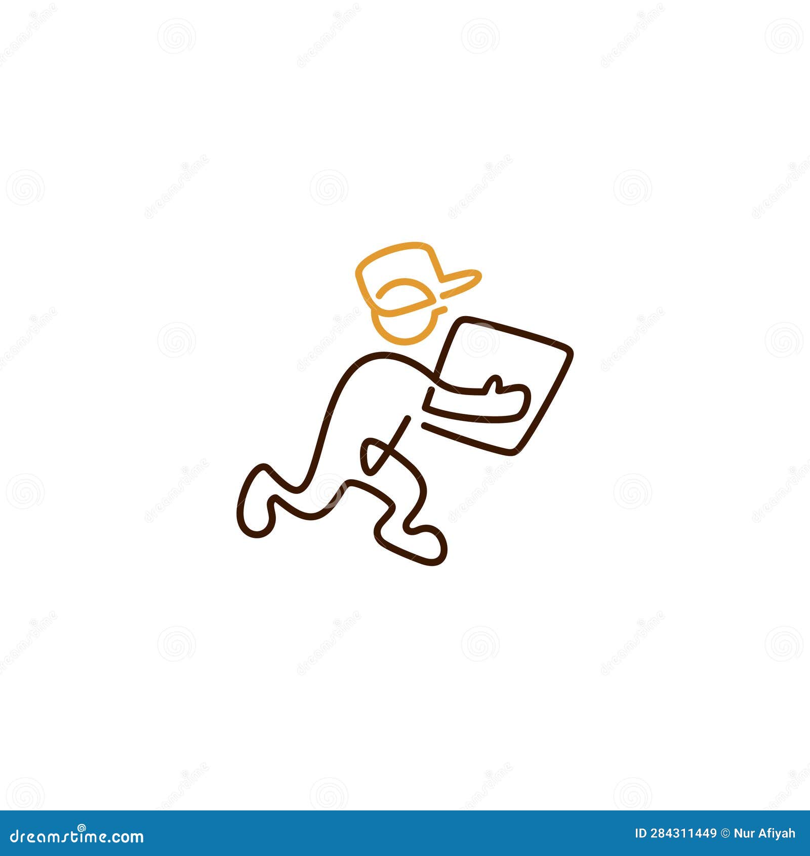 Courier Logo With Line Design Template, Package Logos Cartoon Vector ...