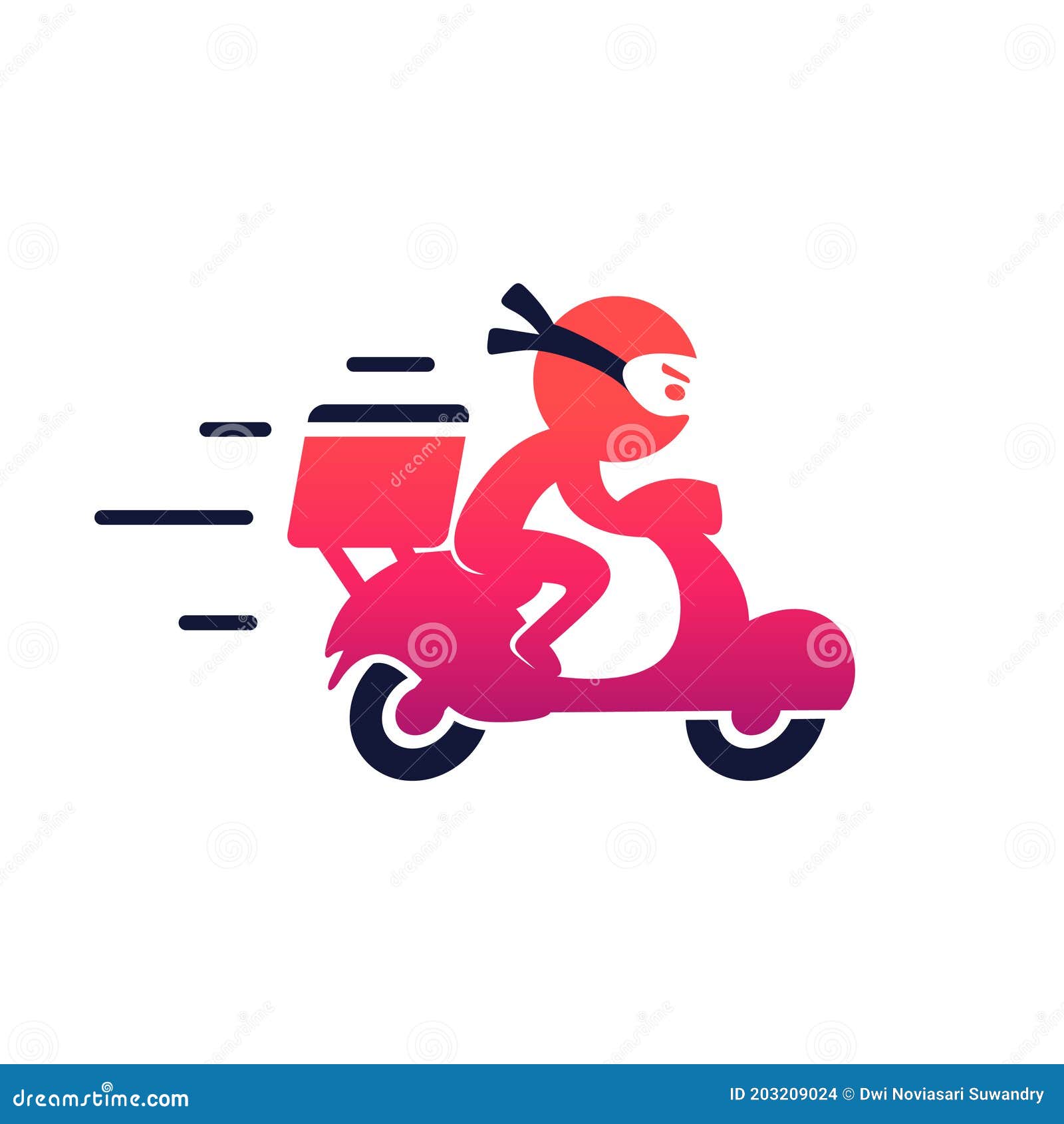 Courier Ninja Logo Delivery Ninja Concept Stock Vector - Illustration ...