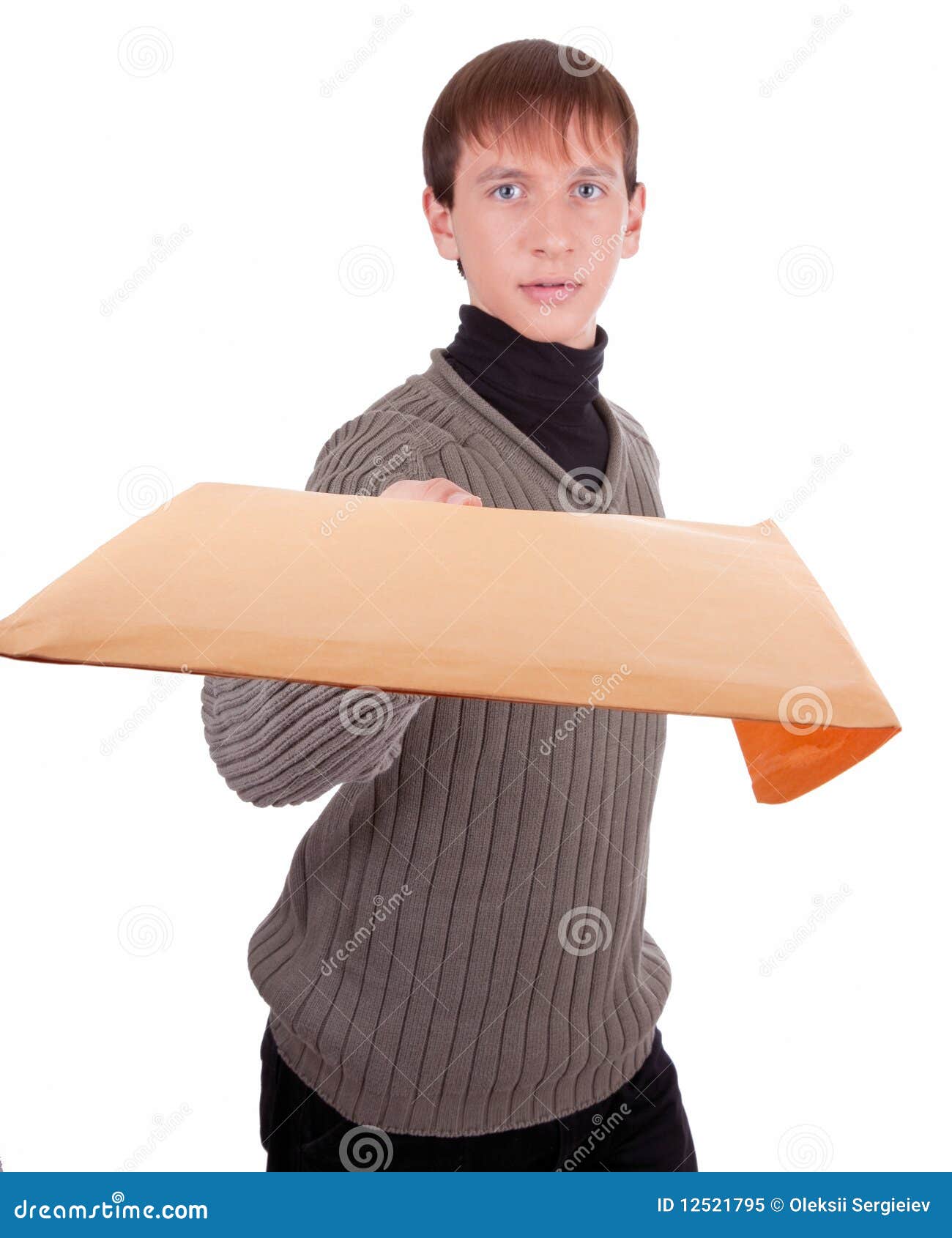 Courier with a package stock image. Image of hand, destinations - 12521795