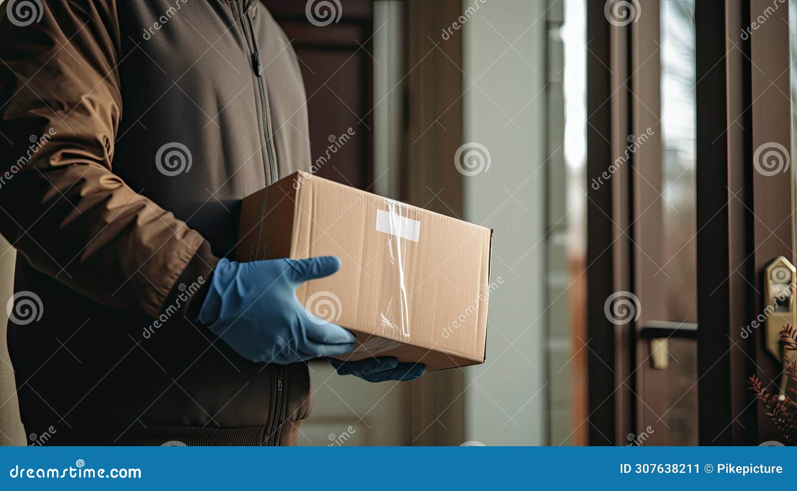 Courier pick up package stock illustration. Illustration of cargo - 307638211