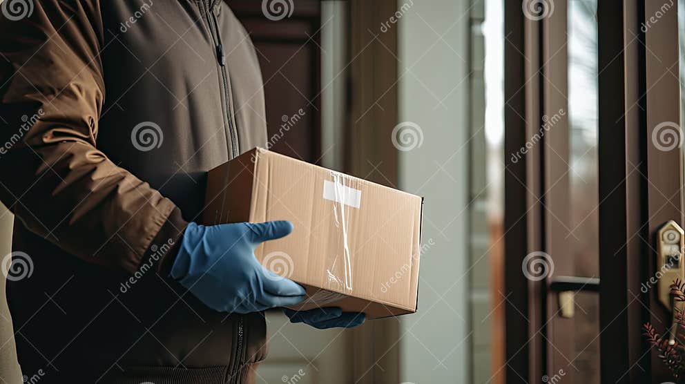 Courier pick up package stock illustration. Illustration of cargo ...