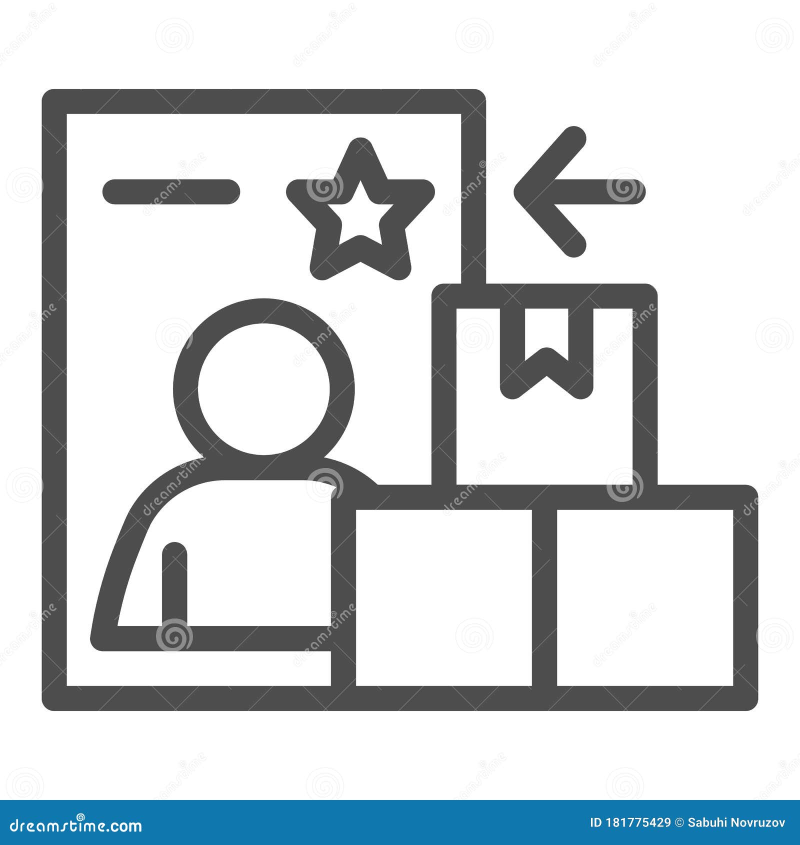 Courier Report Document and Boxes Line Icon, Delivery and Logistics ...