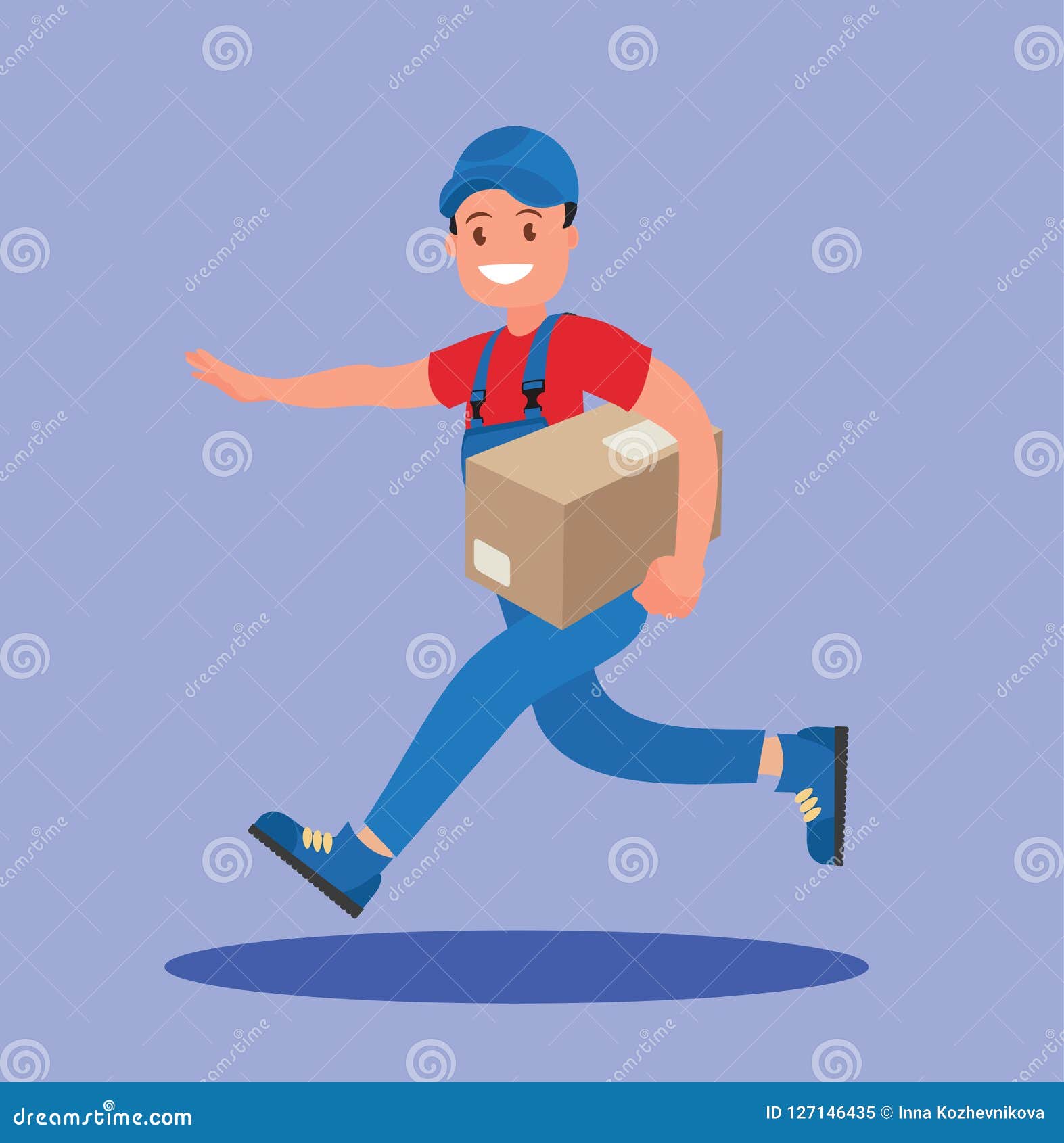 Courier Runs with the Parcel. the Concept of Fast Delivery Stock ...