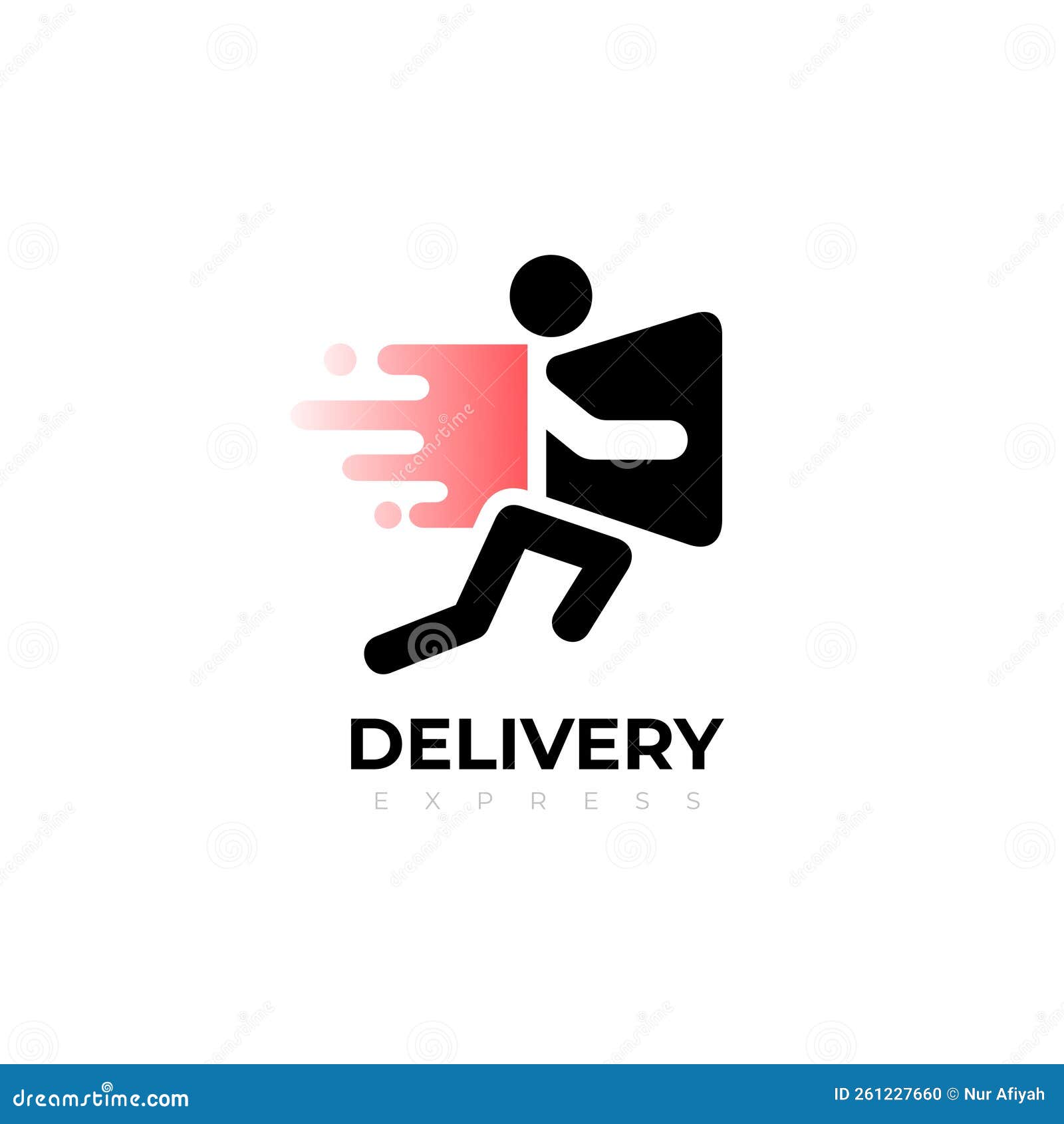 Courier Runs with the Parcel. the Concept of Fast Delivery. Element of ...