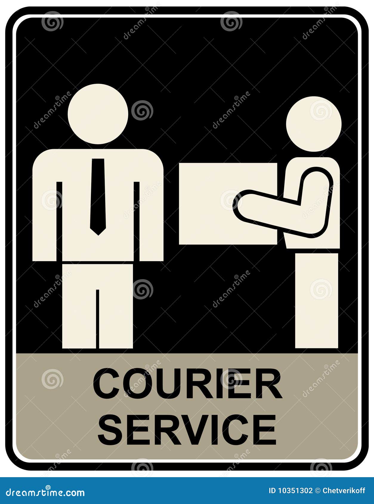 Courier service stock vector. Illustration of mail, black - 10351302