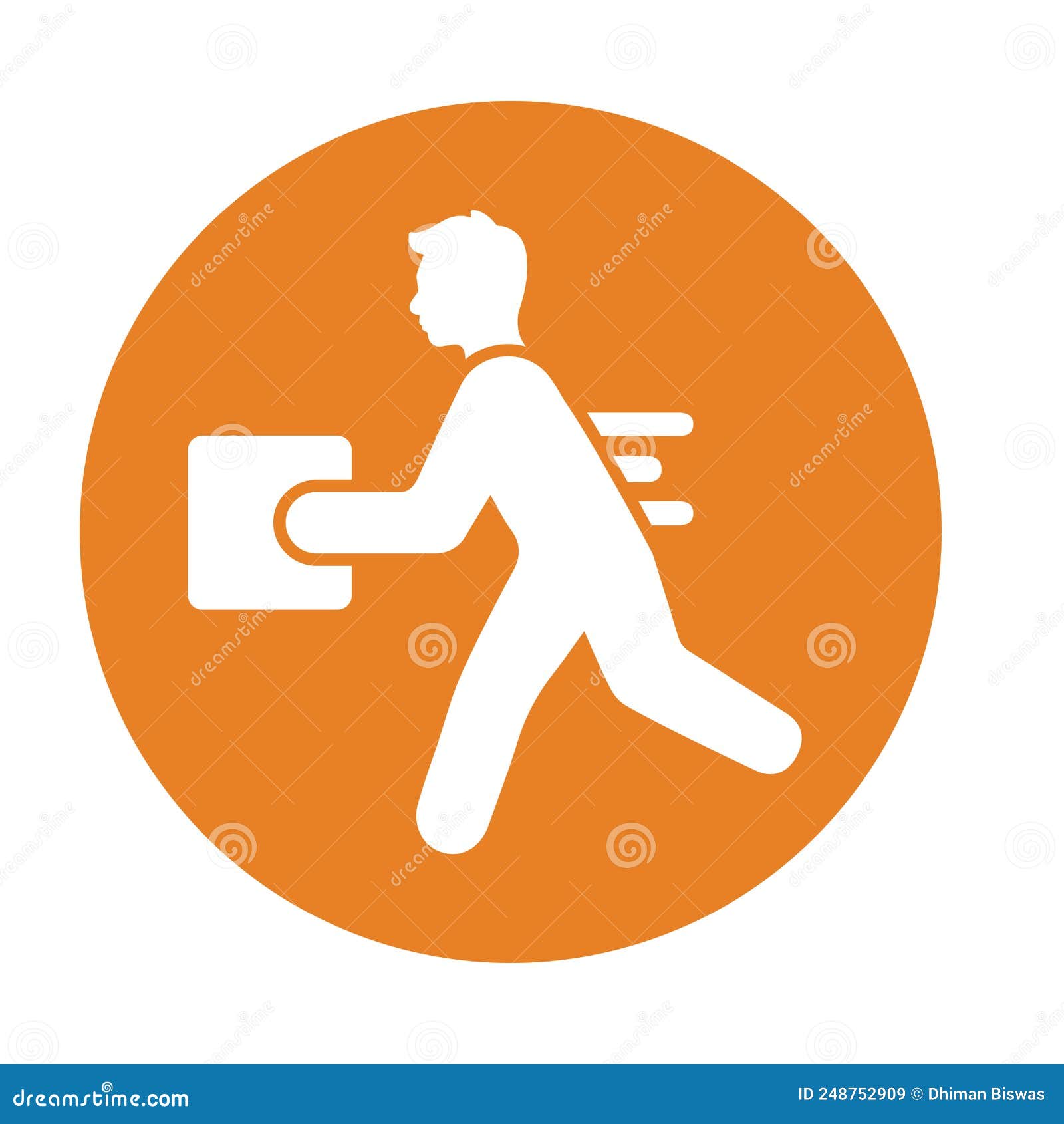 Courier, Service, Package, Delivery Icon. Orange Color Vector Design ...