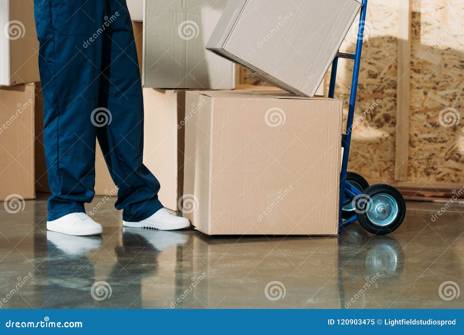 Courier Stacking Cardboard Boxes Stock Image - Image of truck ...