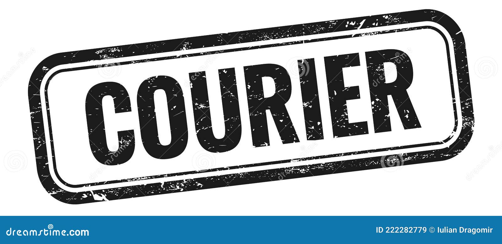 COURIER Text on Black Grungy Vintage Stamp Stock Illustration ...