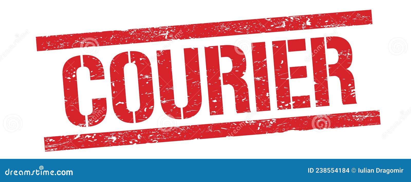 COURIER Text on Red Vintage Lines Stamp Stock Illustration ...