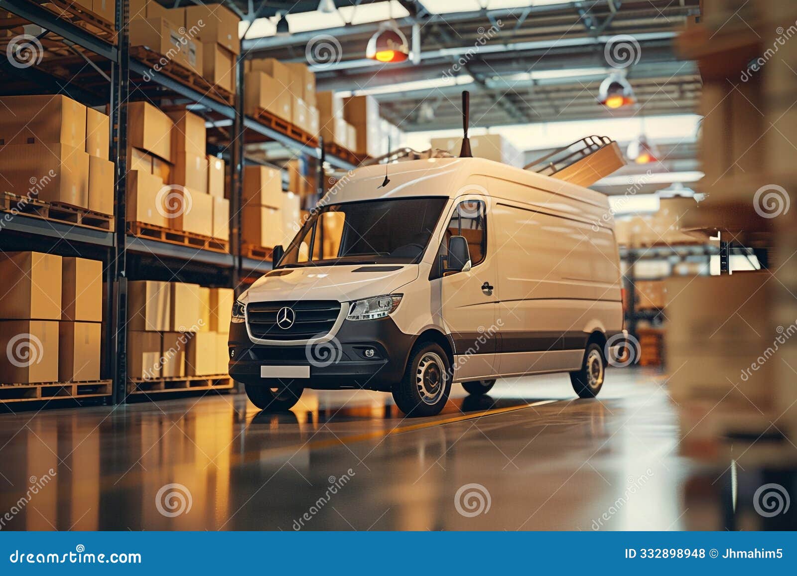 Courier Vehicle Loading Parcels for Delivery Showcasing the Efficiency ...