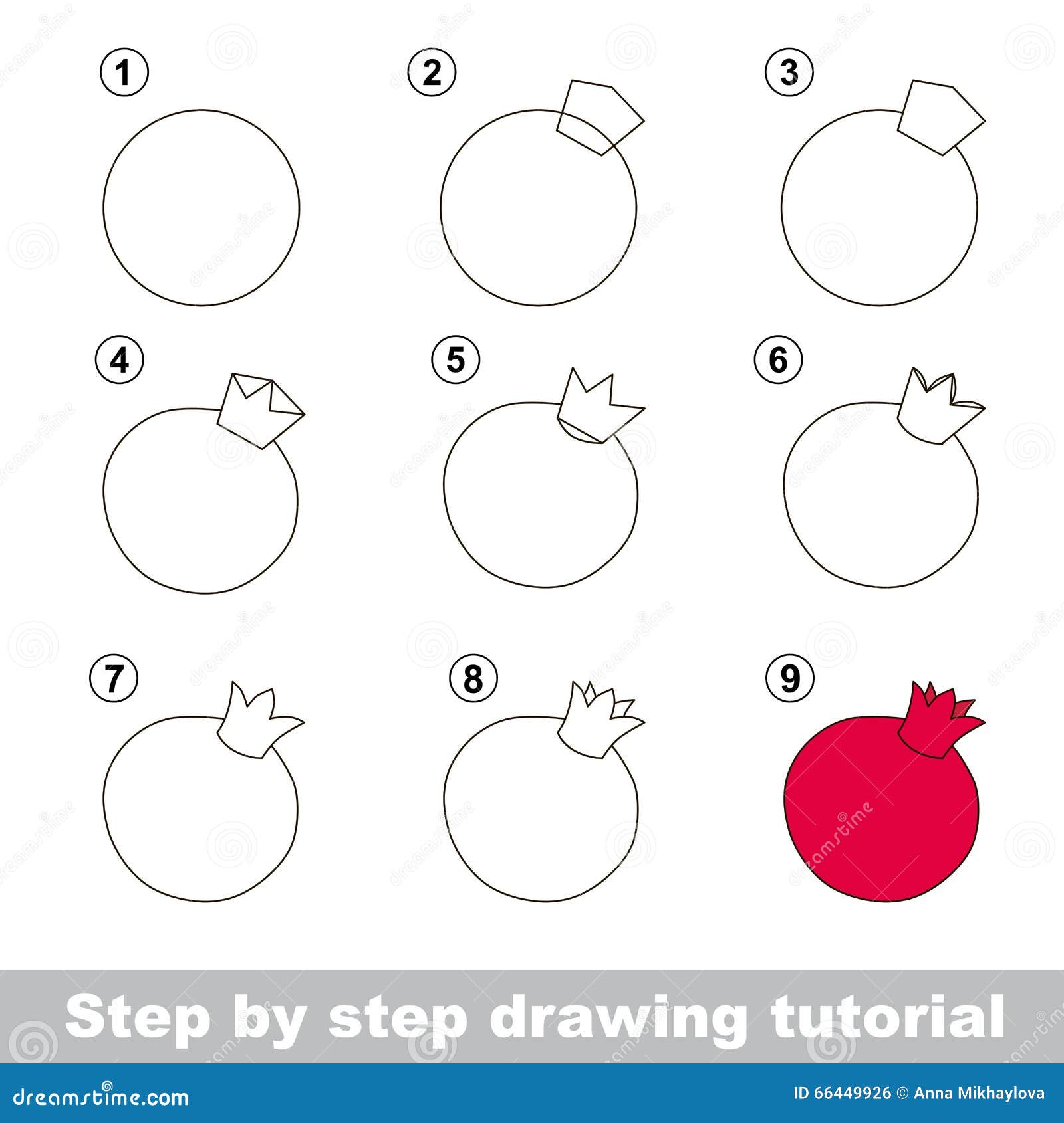 Cours De Dessin Comment Dessiner Une Grenade Illustration de Vecteur ...