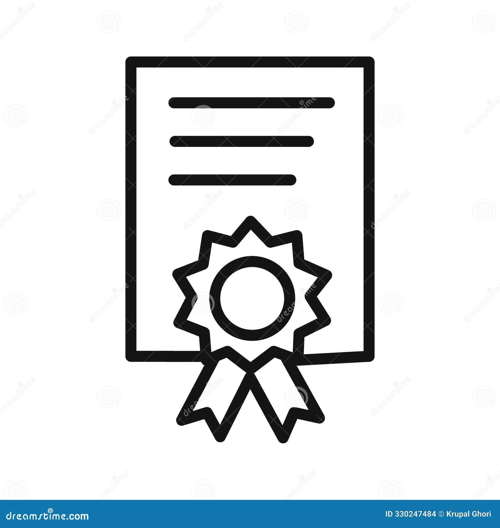 Course Completion Certificate Icon Linear Graphics Set Vector Stock ...