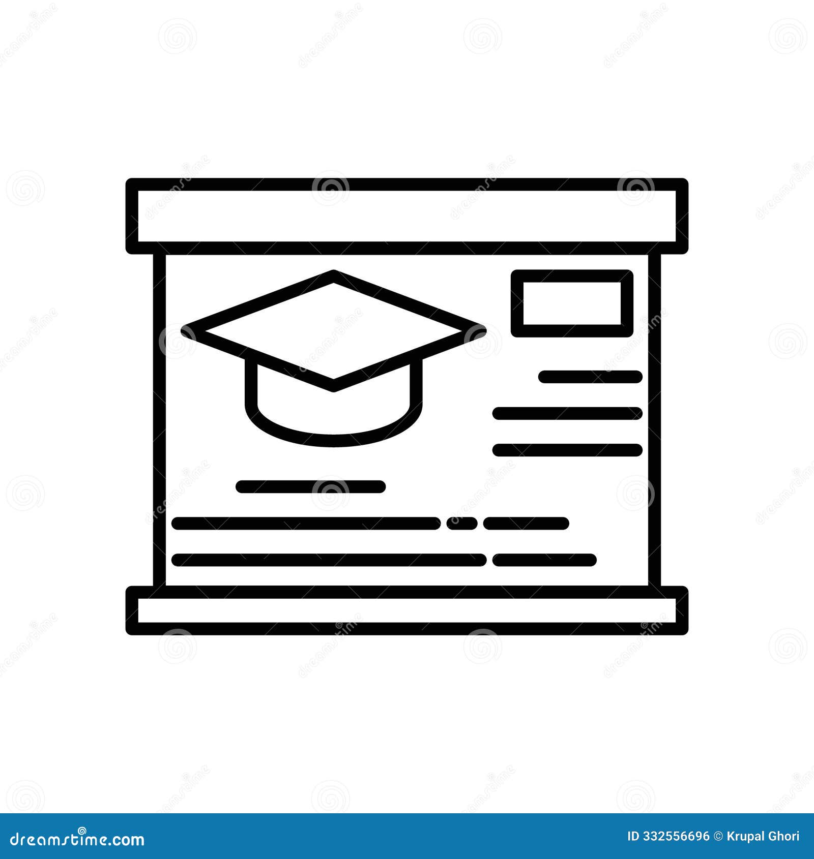 Course Completion Certificate Icon Logo Symbol Outline Set Stock Vector ...