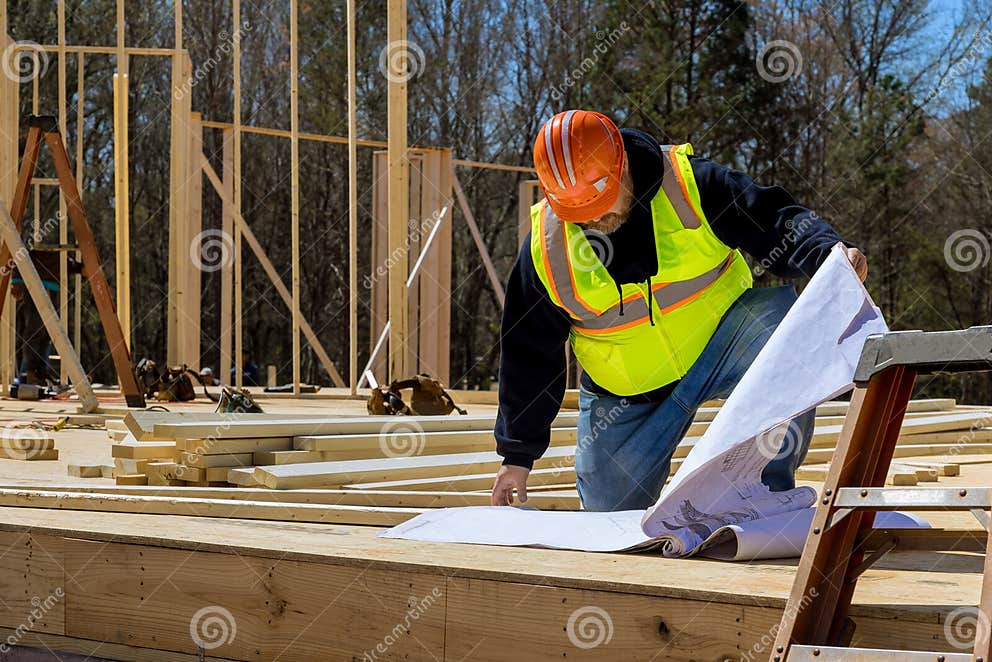 In the Course Construction Process, an Safety Inspector Checks the Quality of the Work Performed ...