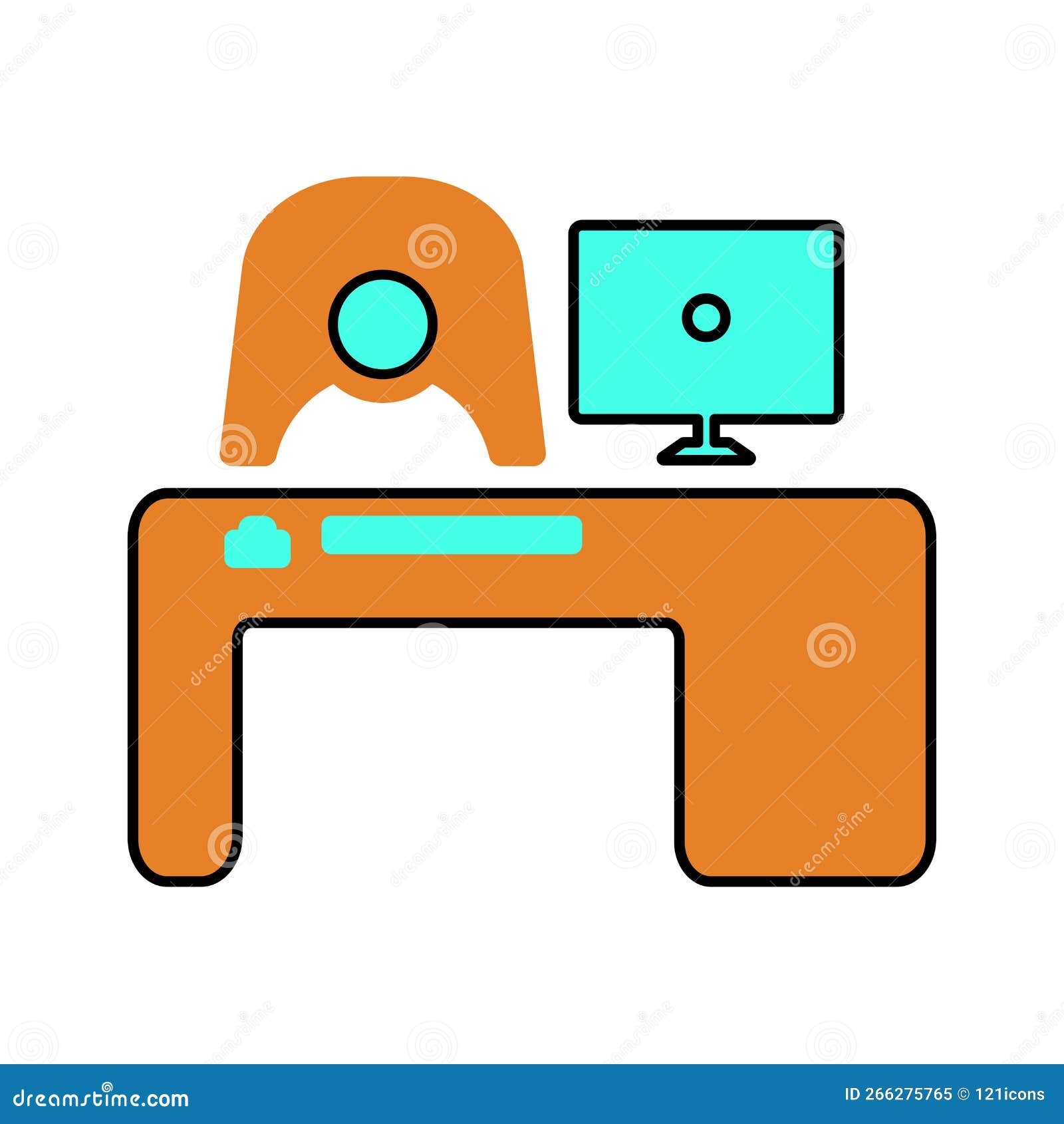 Course, Coursework, Desk Icon. Simple Color Vector Stock Illustration ...