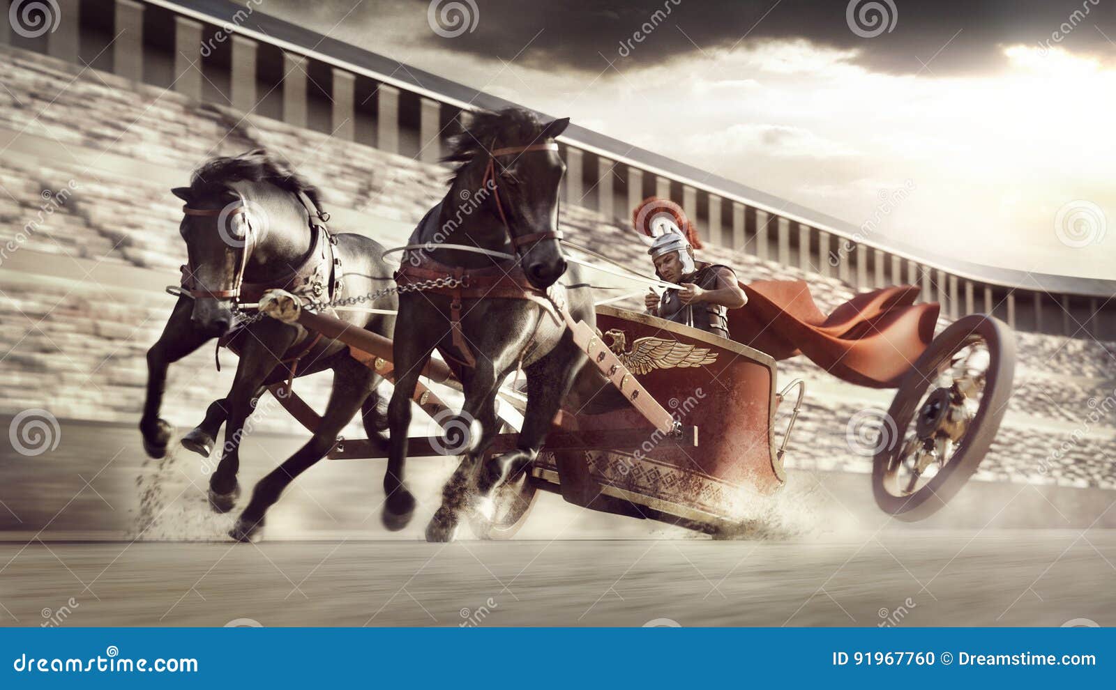 Course de char photo stock. Image du antique, chevaux - 91967760