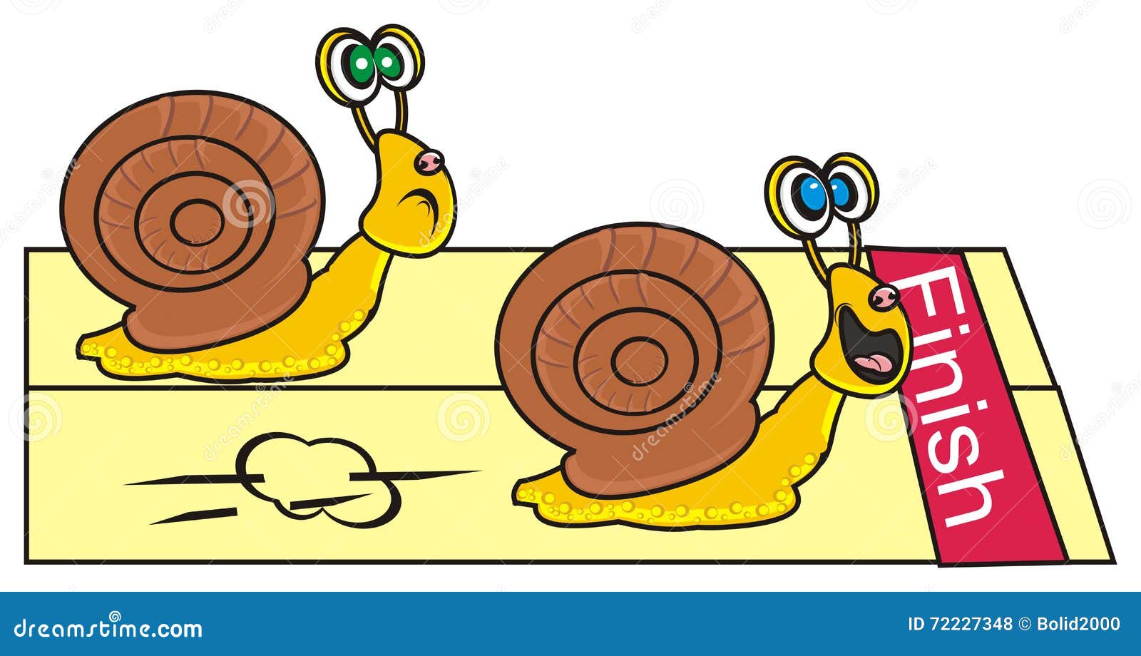Course de deux escargots illustration stock. Illustration du mignon ...