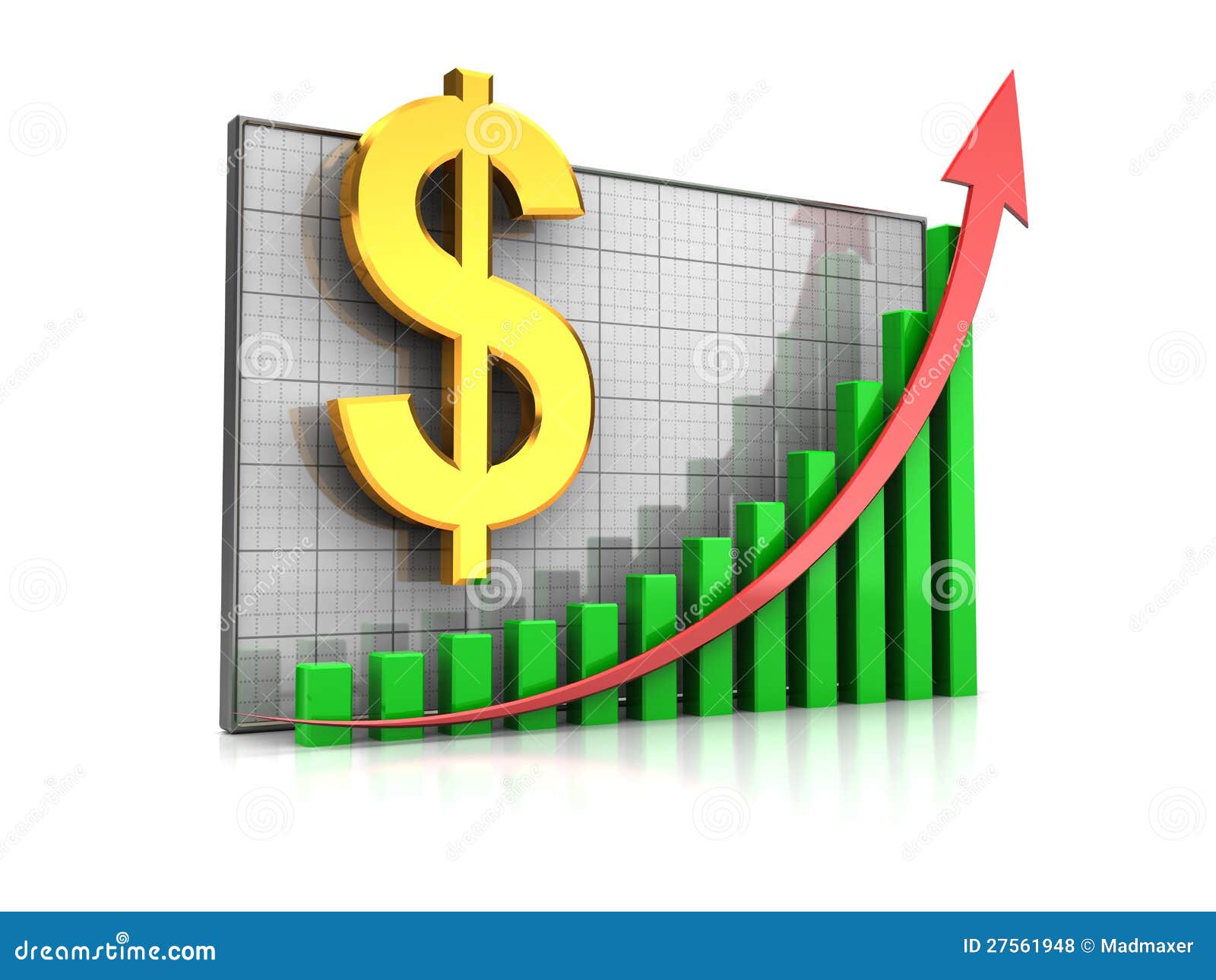 Course dollar increase stock illustration. Illustration of income ...