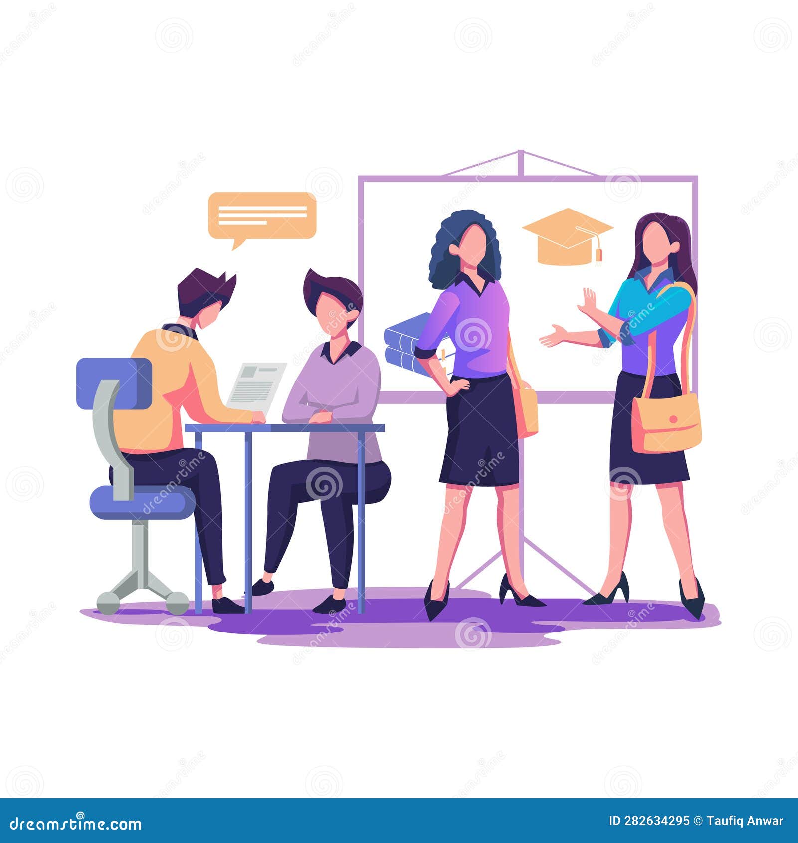 Course Enrollment Flat Modern Design Illustration Stock Vector ...