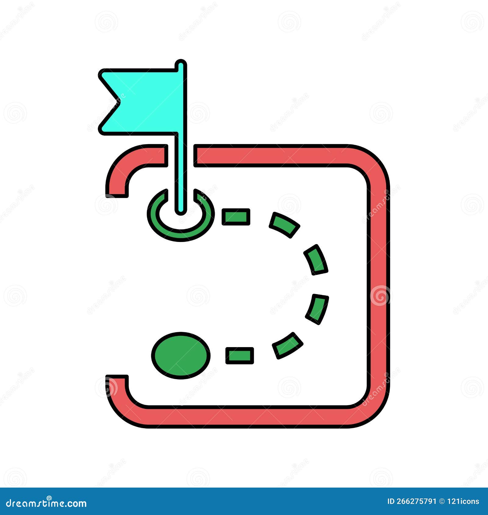 Course, Flag, Game Icon. Simple Color Vector Stock Illustration ...