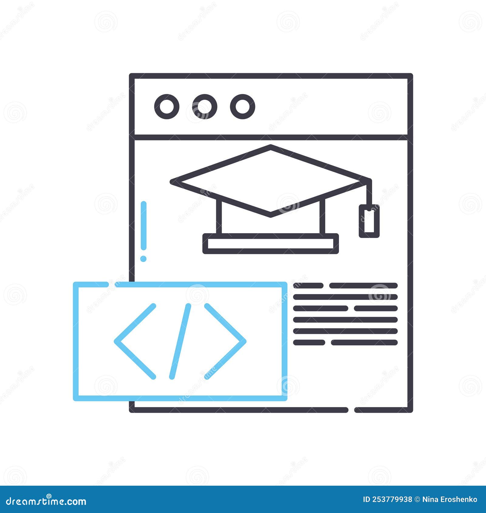 Course Line Icon, Outline Symbol, Vector Illustration, Concept Sign ...