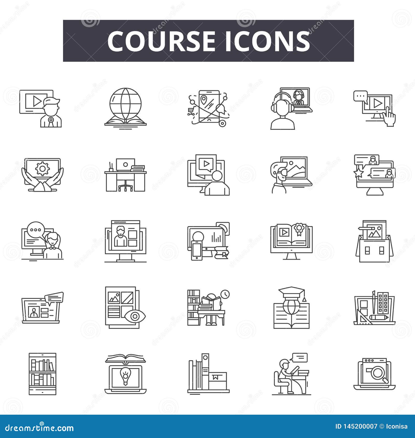Course Line Icons, Signs, Vector Set, Outline Illustration Concept ...