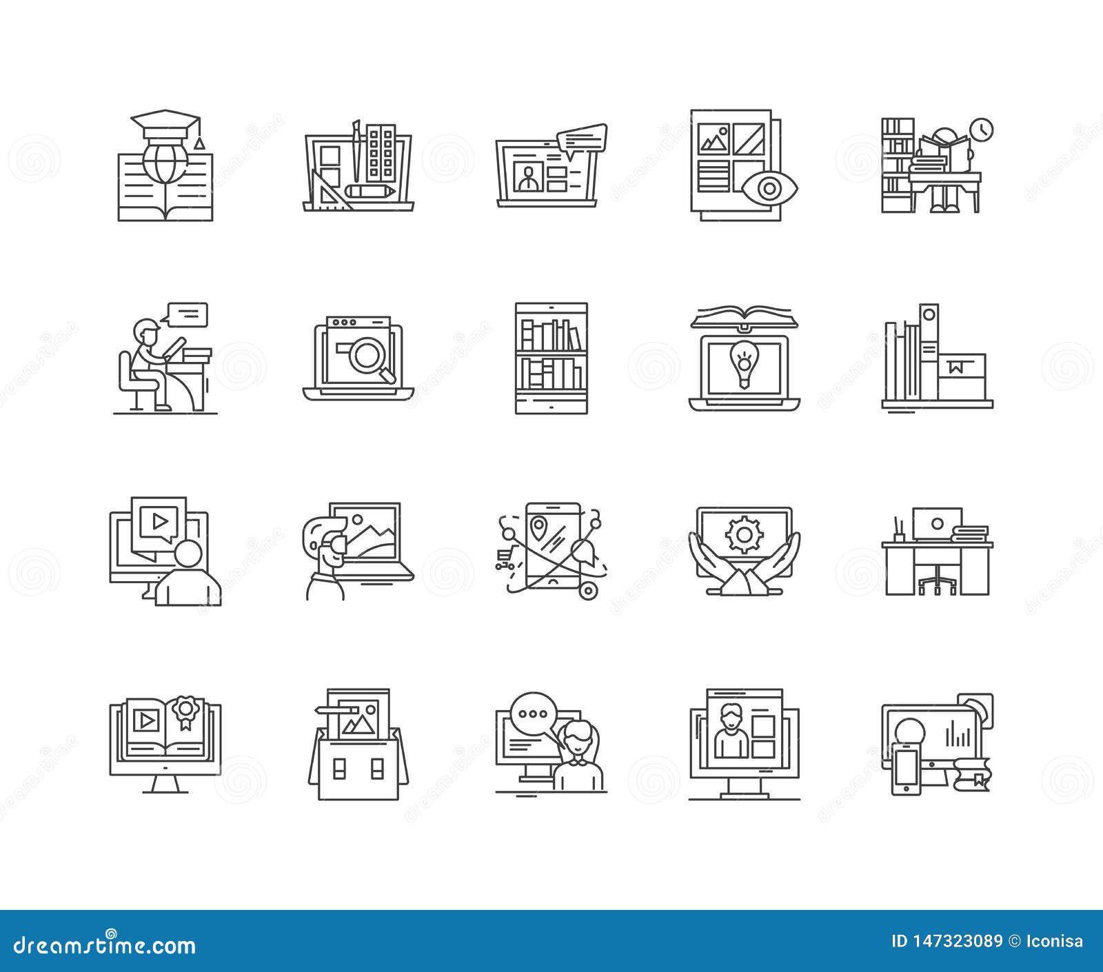 Course Line Icons, Signs, Vector Set, Outline Illustration Concept ...