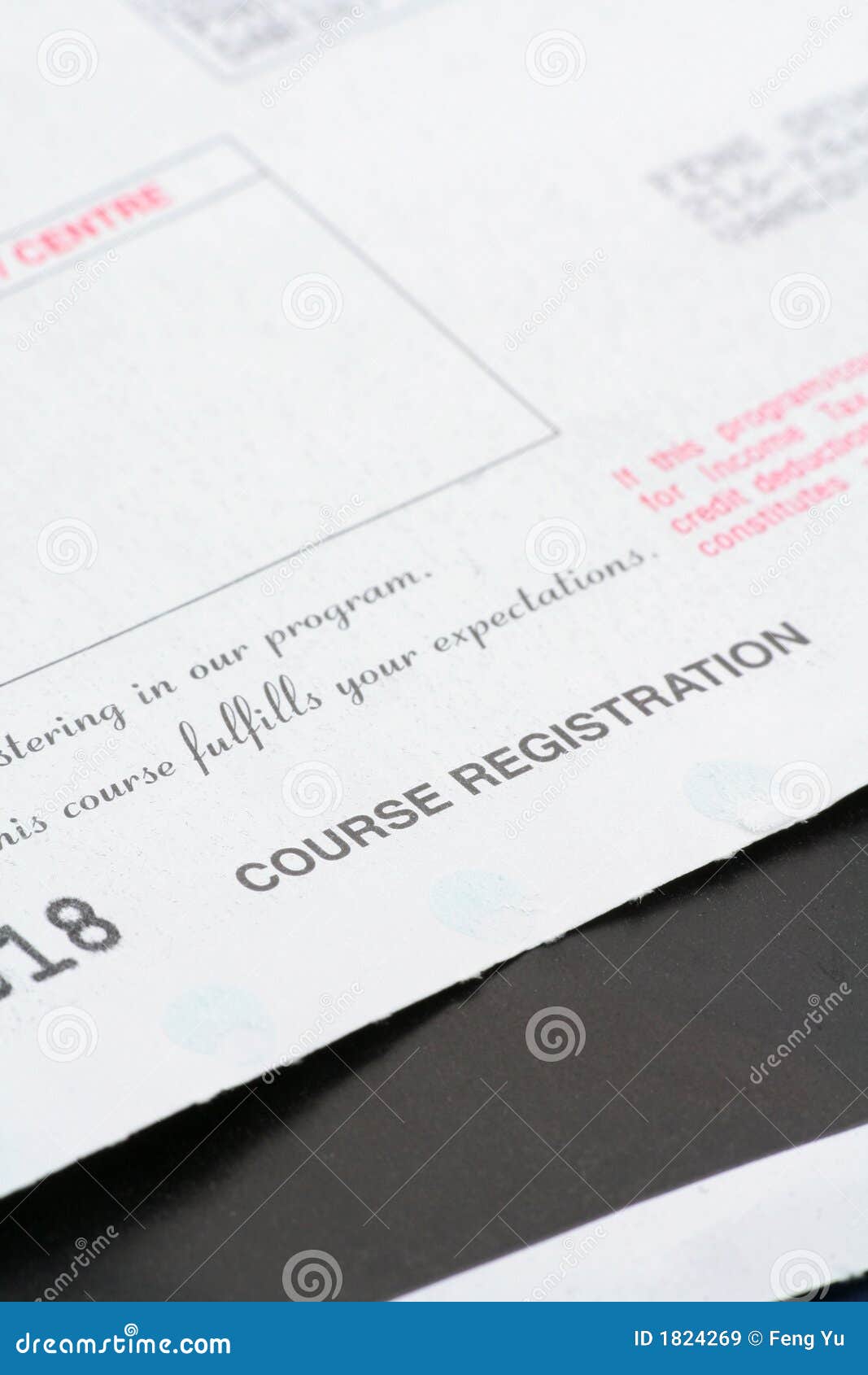 Course Registration Receipt Stock Image - Image of college, paper: 1824269