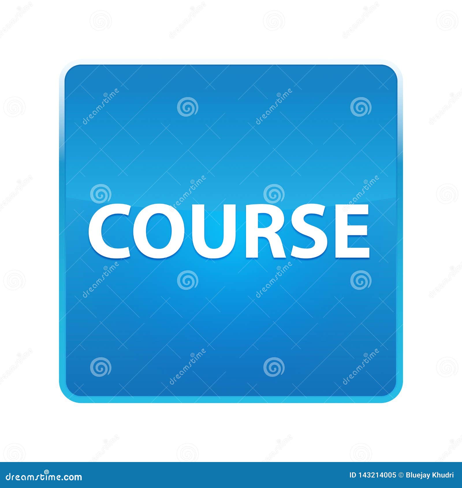 Course Shiny Blue Square Button Stock Illustration - Illustration of ...