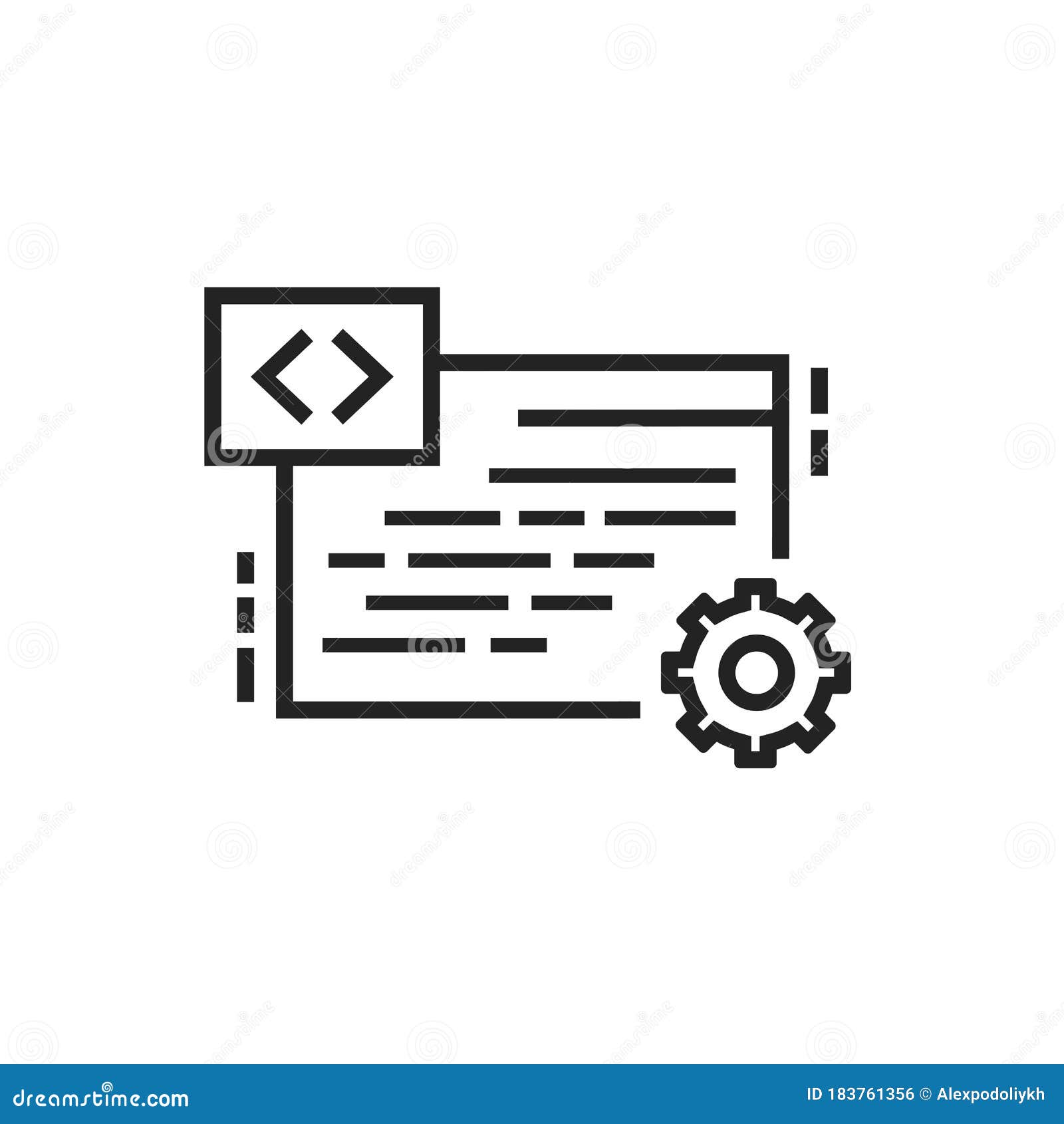 It Courses Black Line Icon. Programming, Coding Learning. Software ...