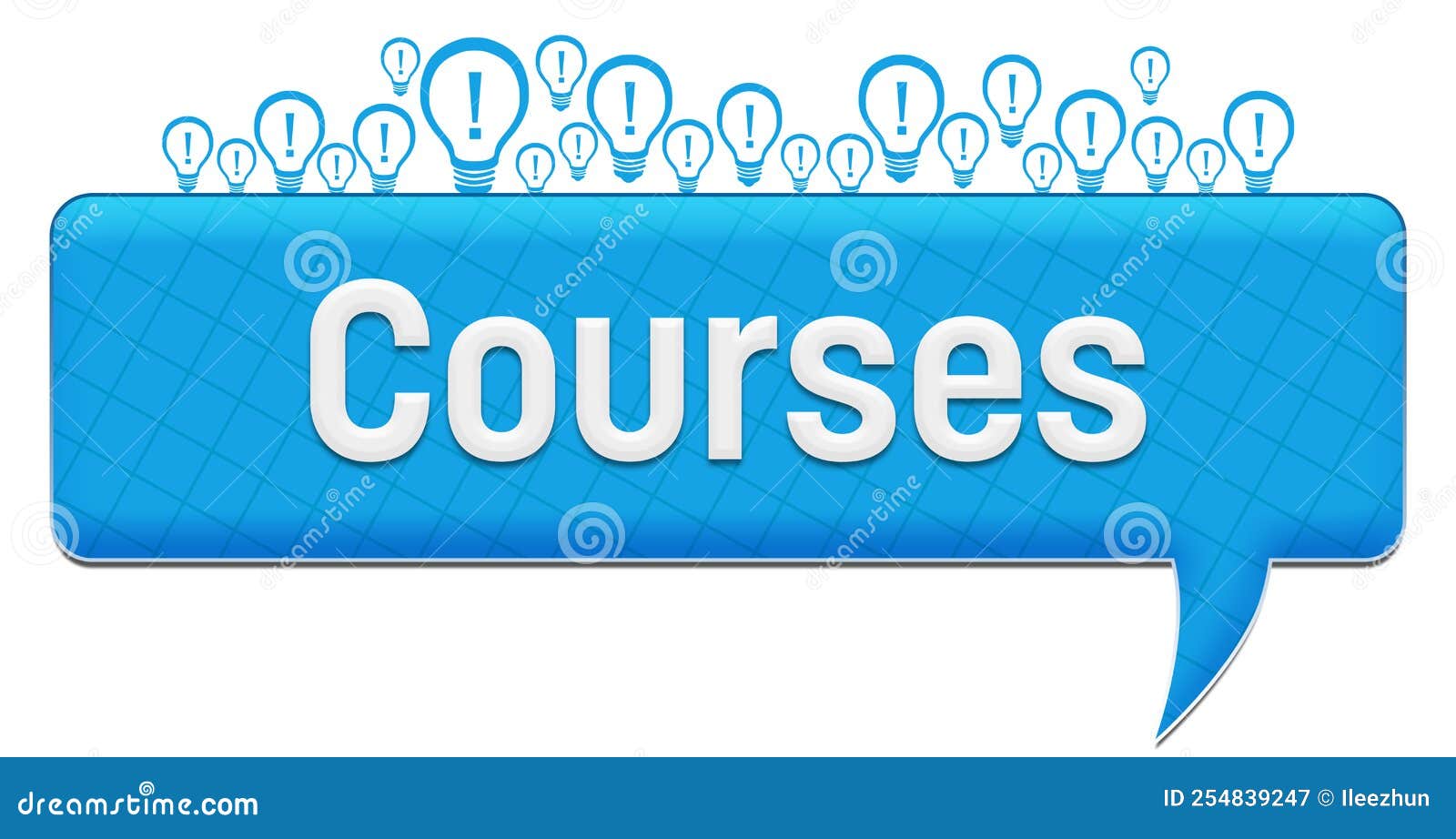 Courses Blue Comment Bulbs Symbols Top Stock Illustration ...