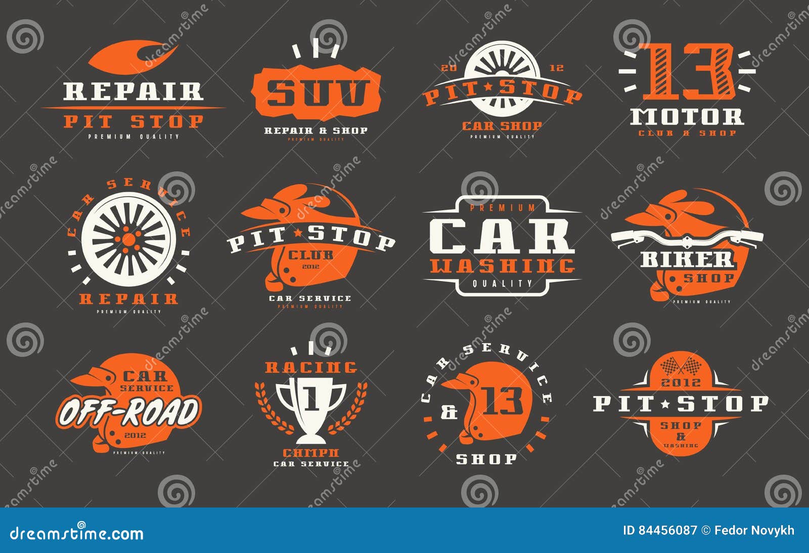 Courses De Voiture Et Insignes De Service Illustration de Vecteur ...