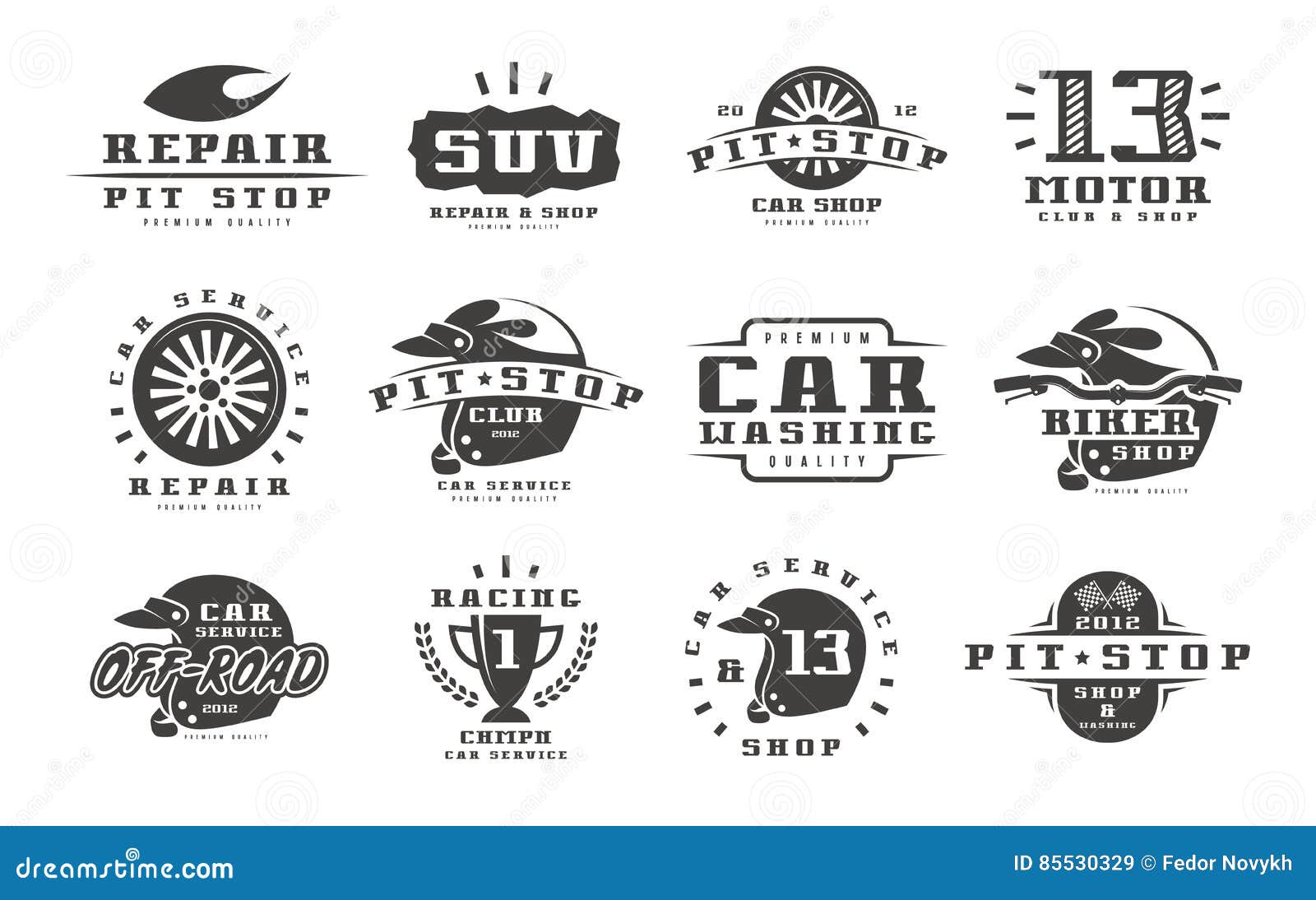 Courses De Voiture Et Insignes De Service Illustration de Vecteur ...