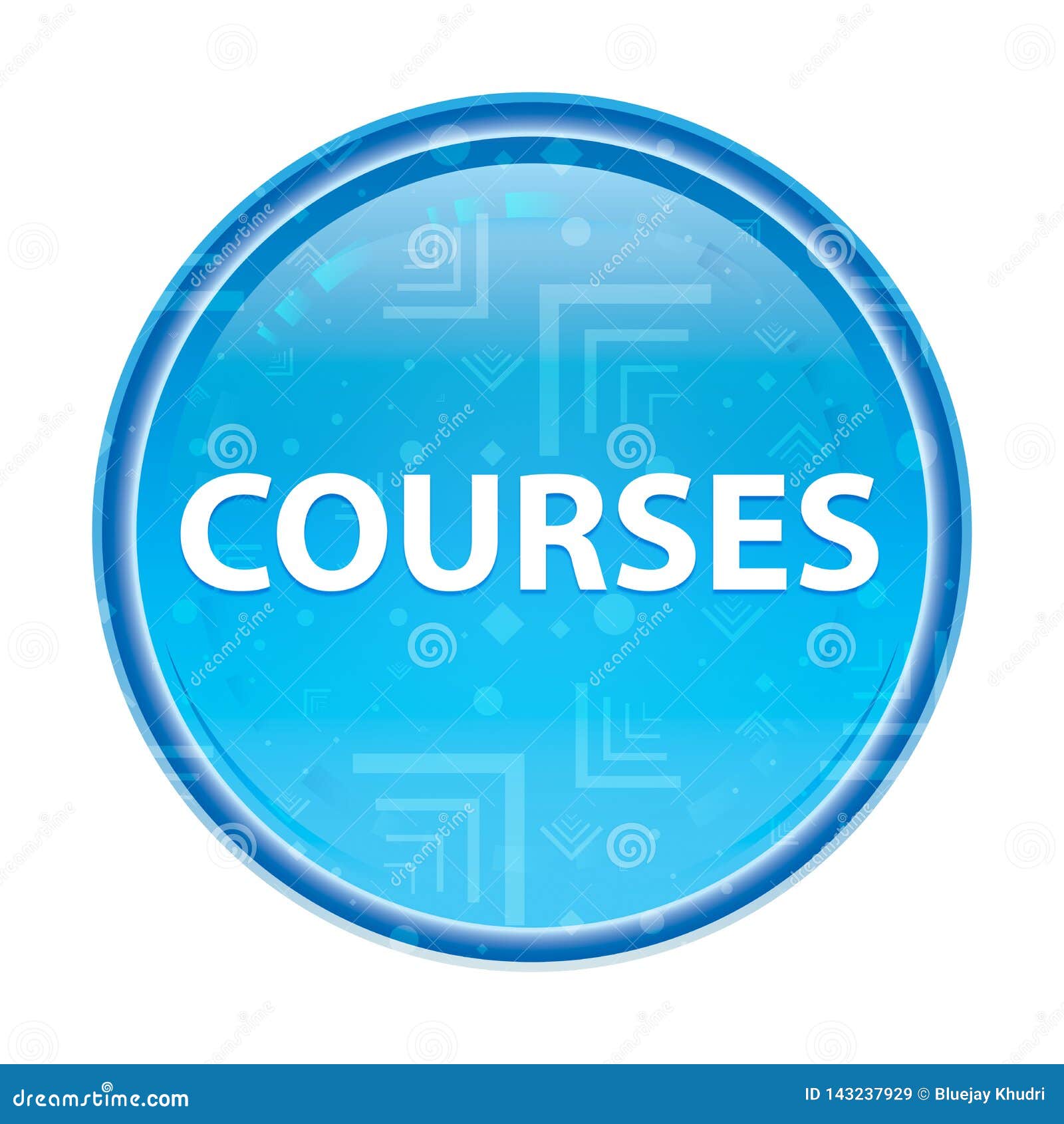 Courses Floral Blue Round Button Stock Illustration - Illustration of ...