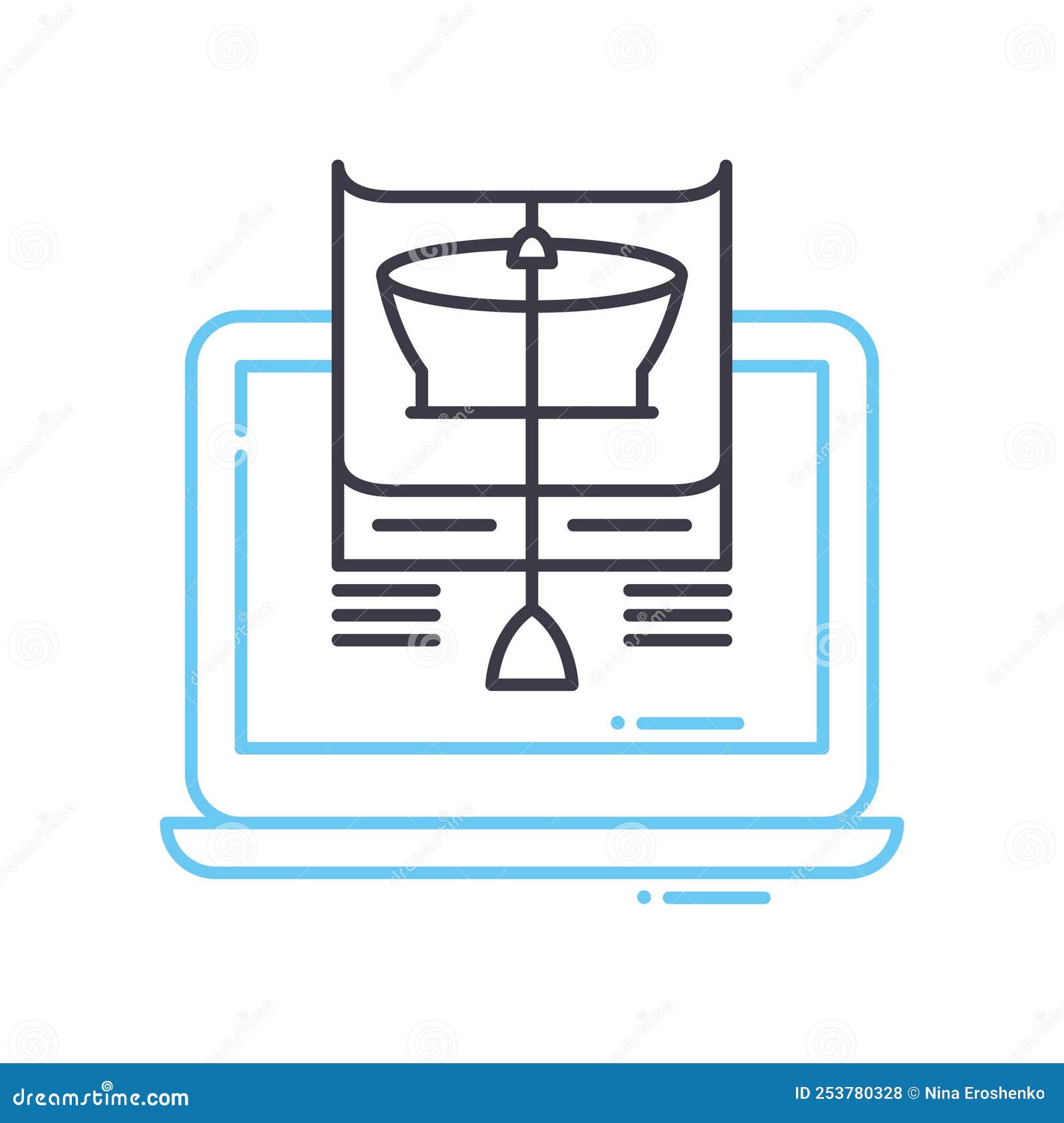 Courses Line Icon, Outline Symbol, Vector Illustration, Concept Sign ...