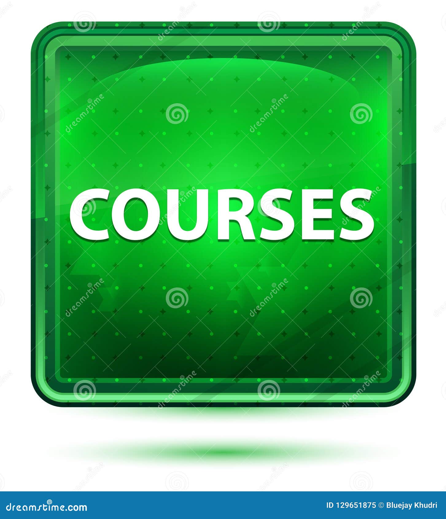 Courses Neon Light Green Square Button Stock Illustration ...