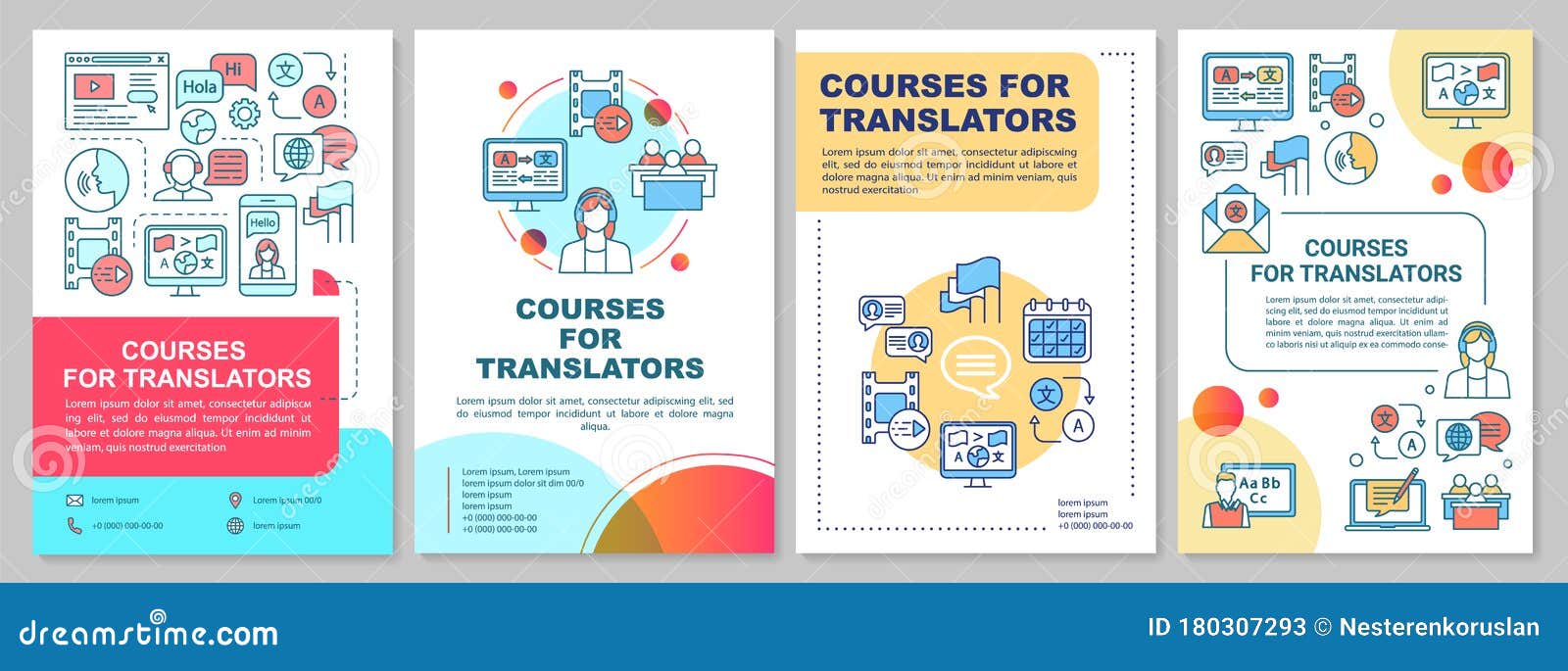 Courses For Translators Brochure Template Layout. Interpretation ...