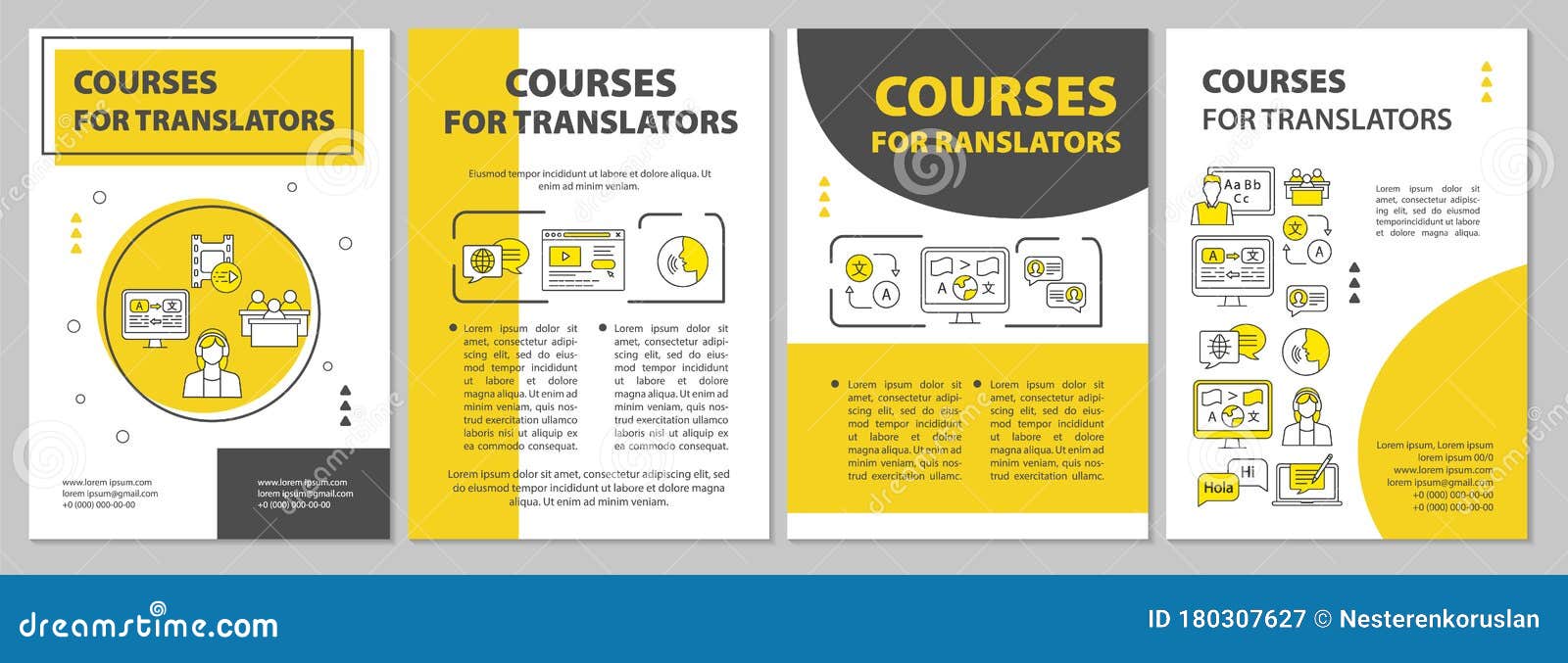 Courses For Translators Brochure Template Layout. Interpretation ...
