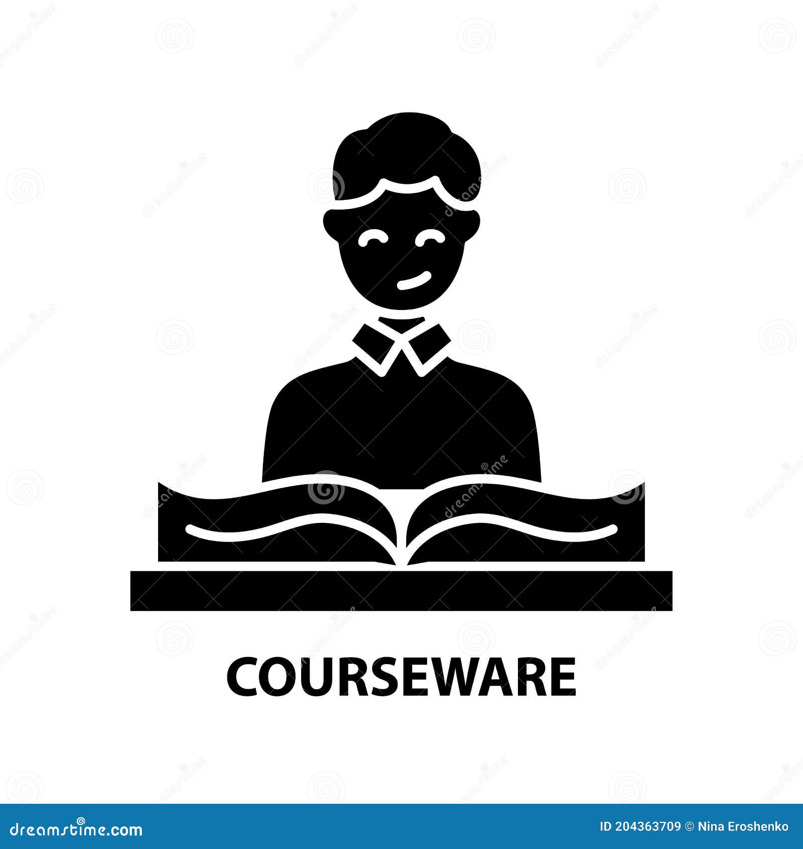 Courseware Icon, Black Vector Sign With Editable Strokes, Concept ...