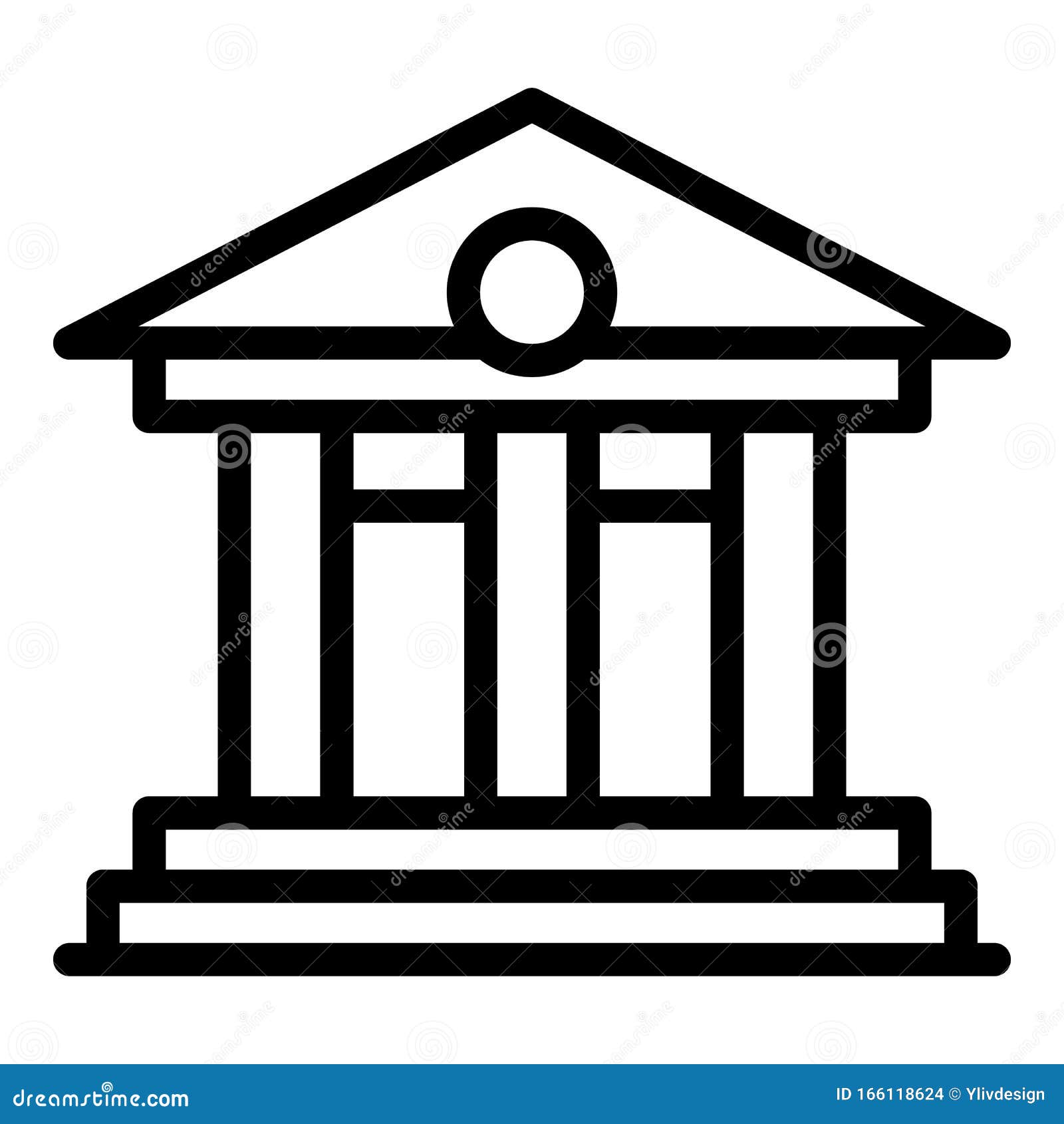 Court Building Icon, Outline Style Stock Vector - Illustration of court ...