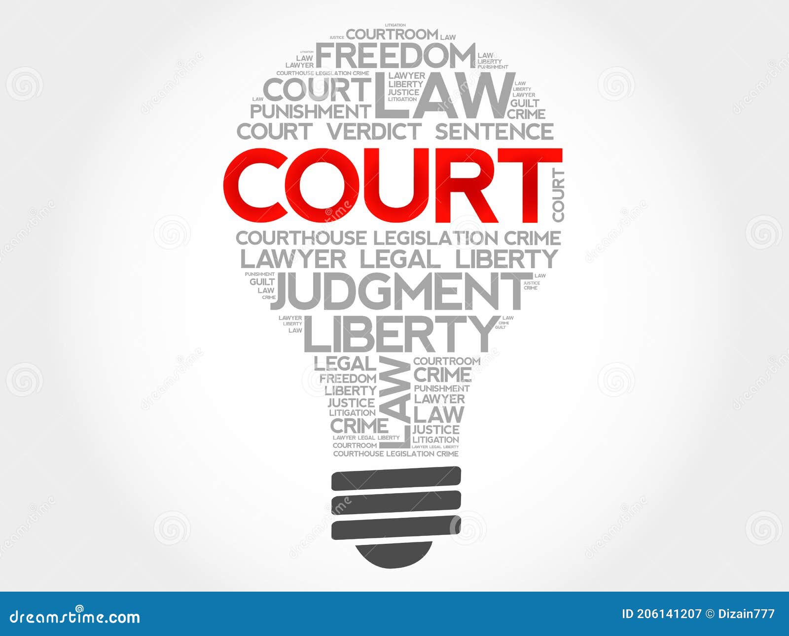 Court bulb word cloud stock illustration. Illustration of civil - 206141207