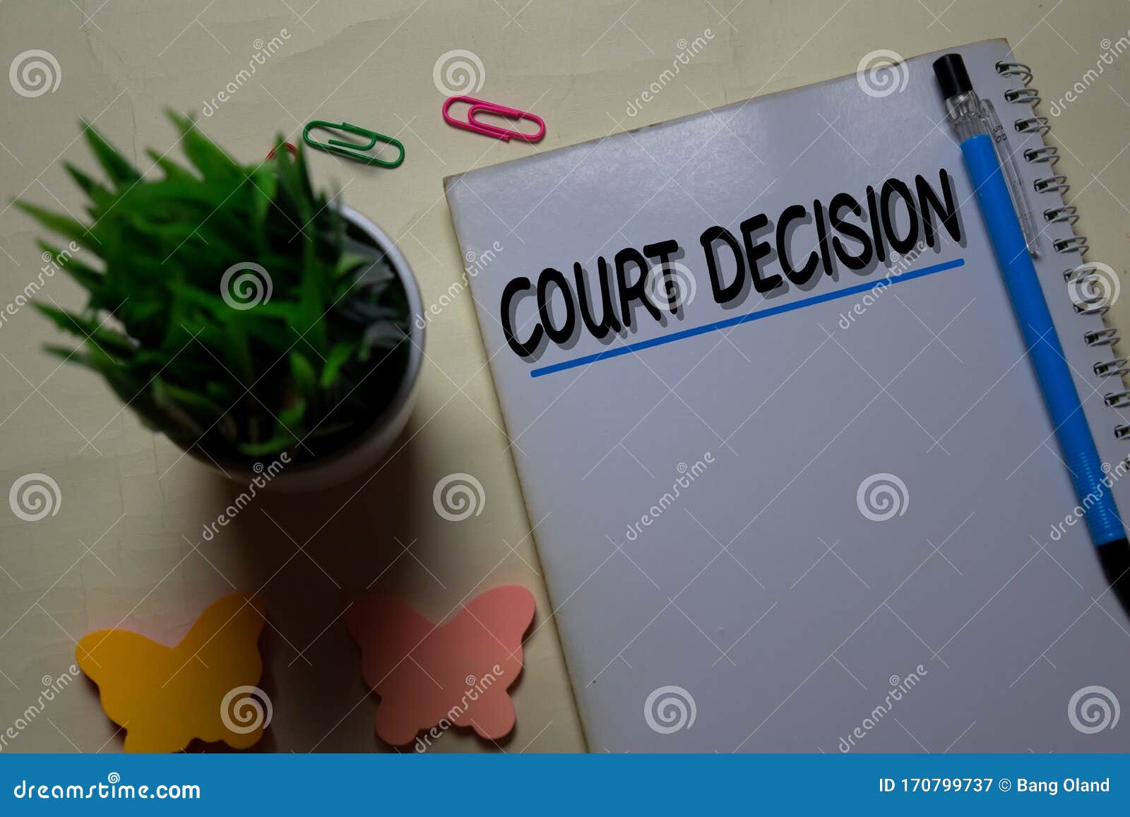 Court Decision Write on a Book Isolated on Office Desk Stock Image ...