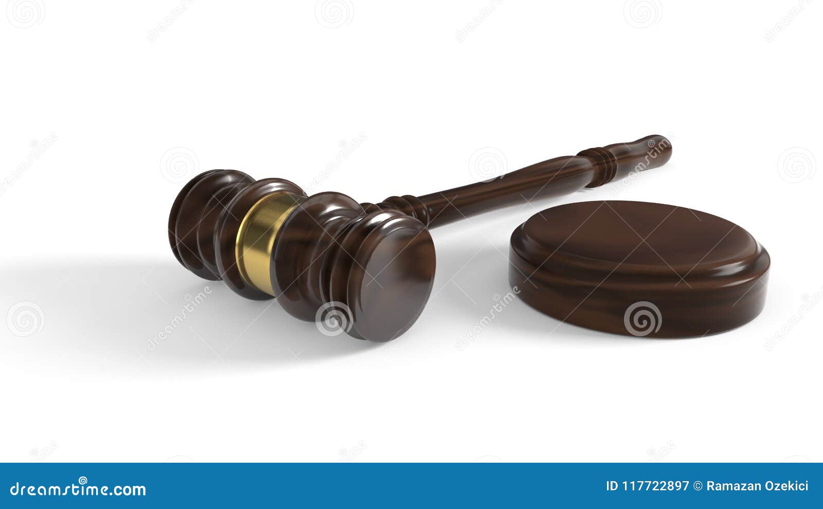 Court Gavel on a White Background, 3d Rendering Stock Illustration ...