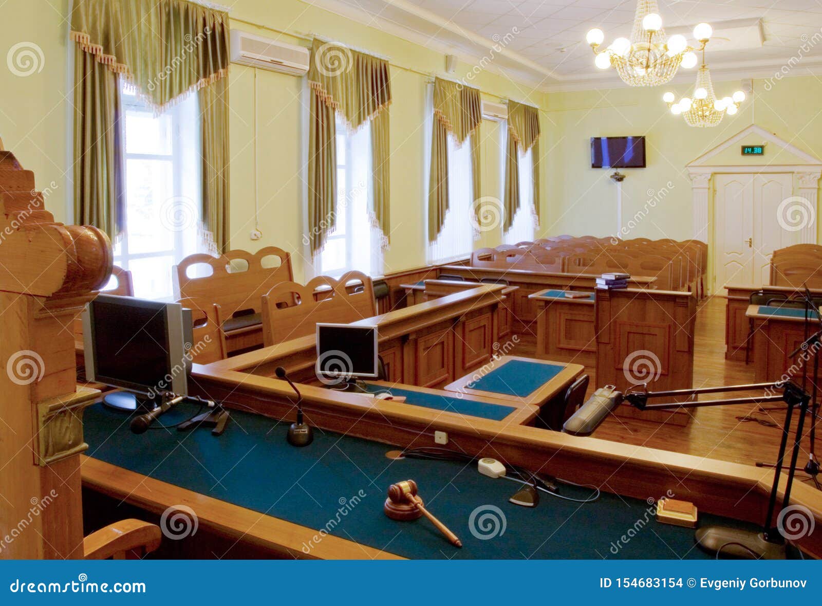 Court Interior - Court Hall in Expectation of Criminal Trial Stock ...