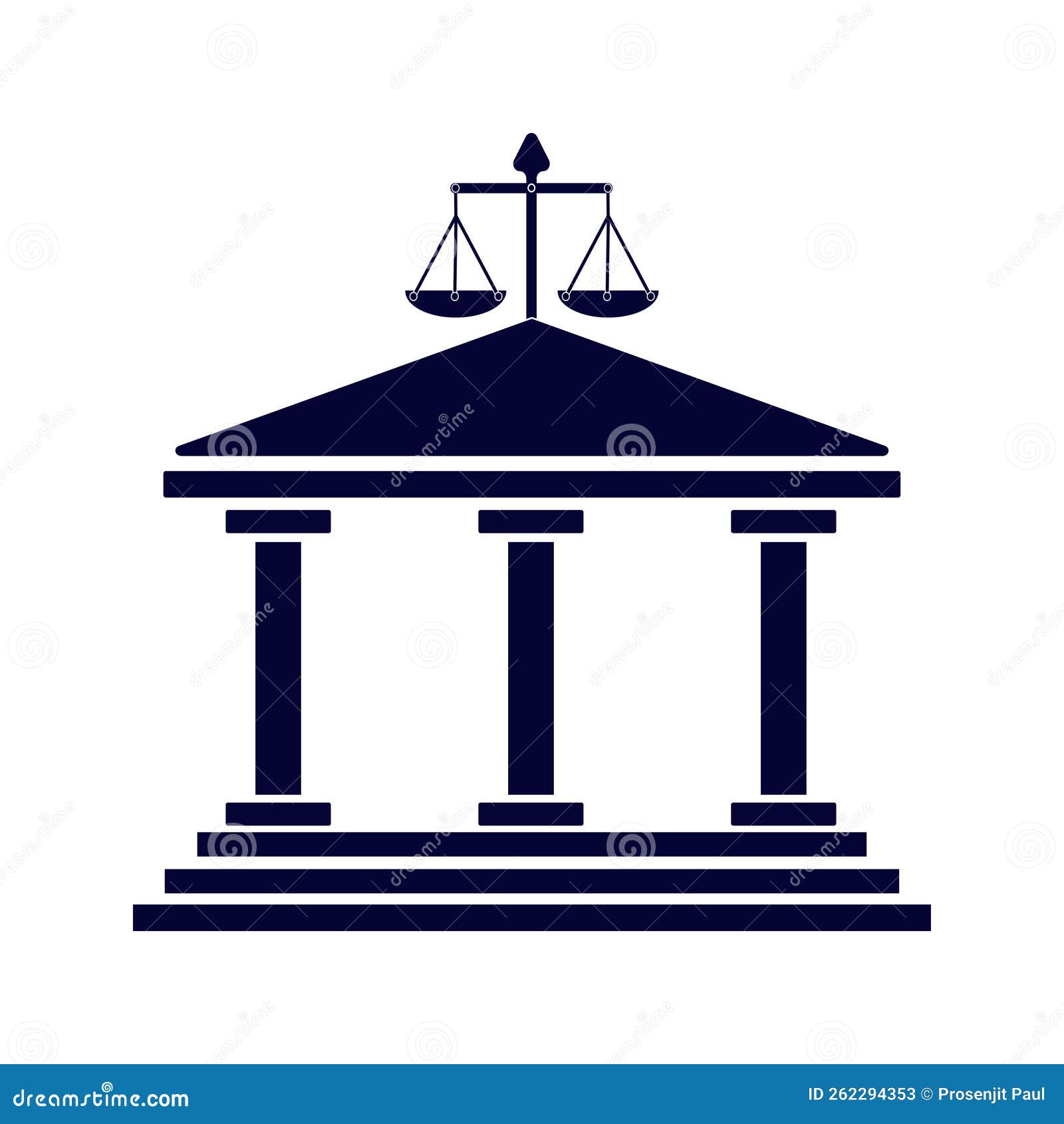 Court House Building with Scale Icon Stock Vector - Illustration of ...