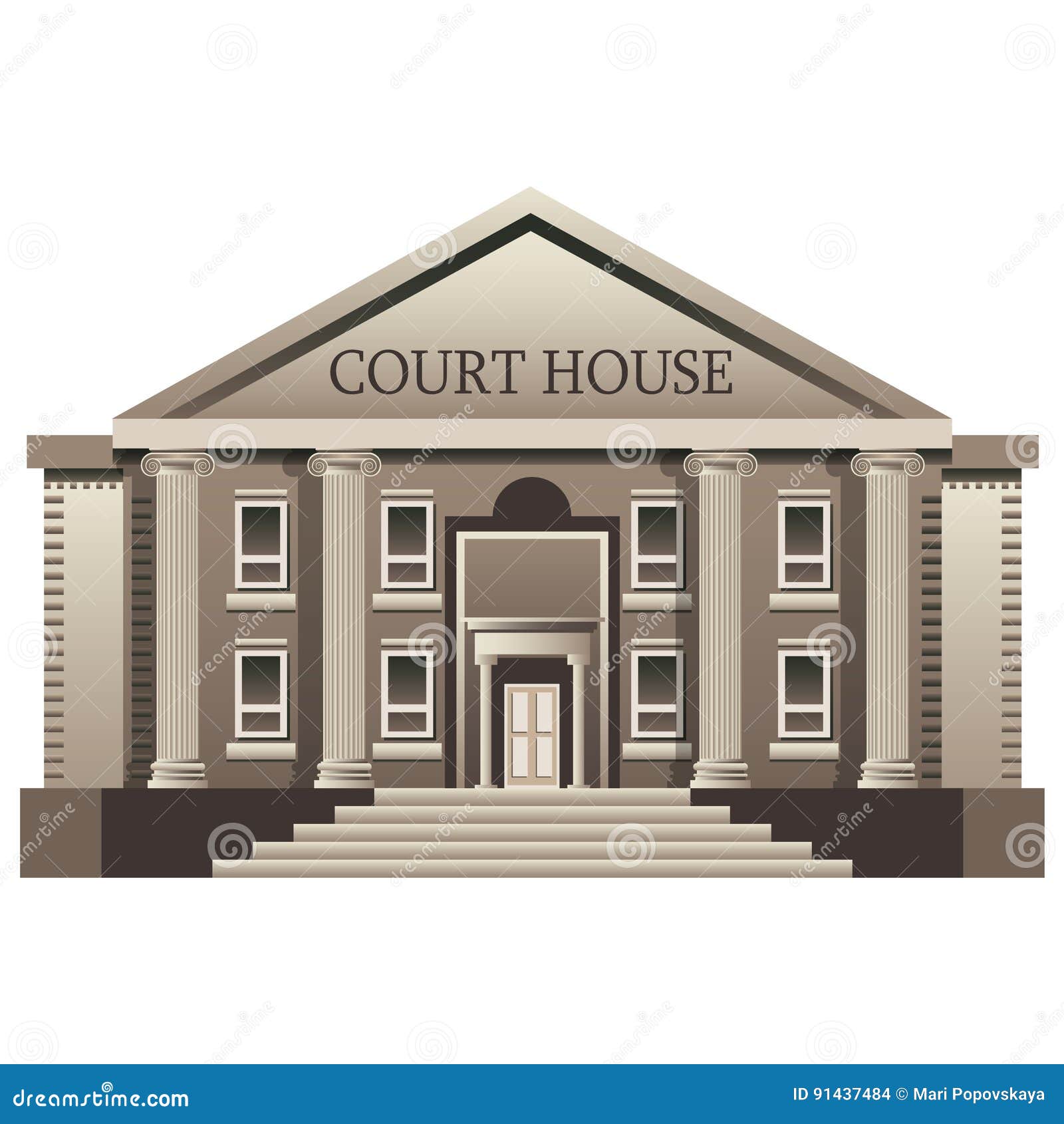 Cartoon Courthouse Building