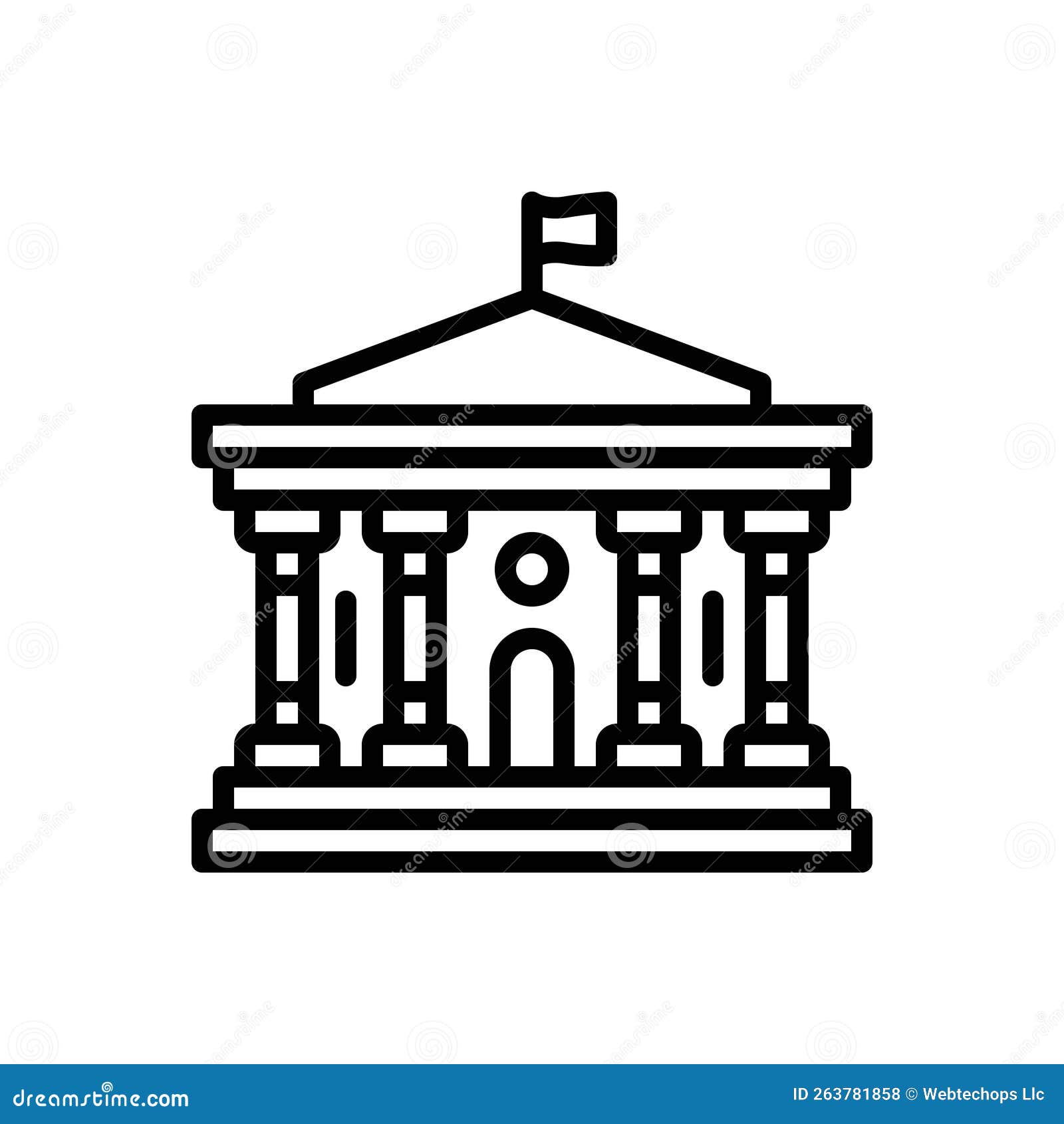 Black Line Icon for Court, Tribunal and Building Stock Vector ...